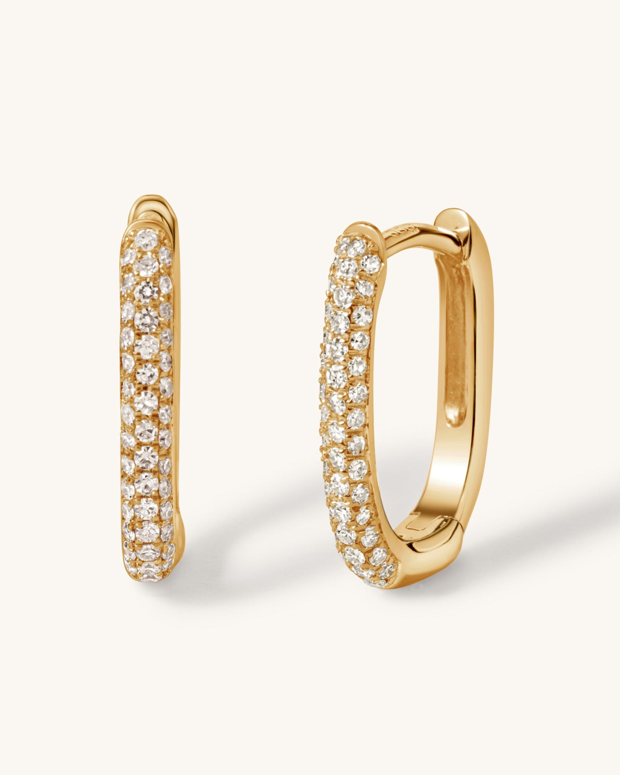 Diamond Rectangular Huggies | Sparkle Society