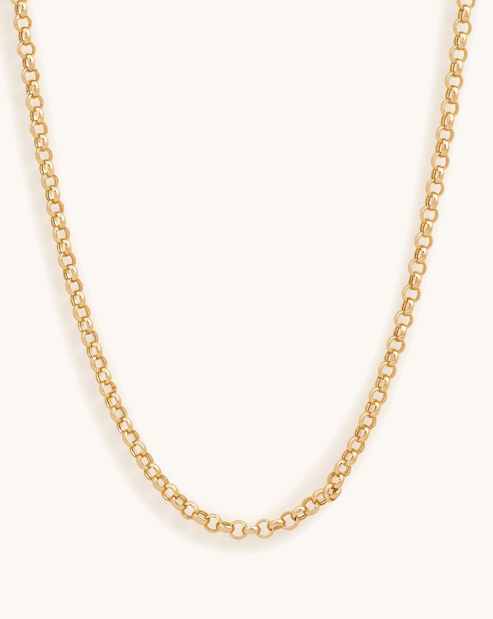 3.75mm Hollow Gold Rolo Necklace | Sparkle Society