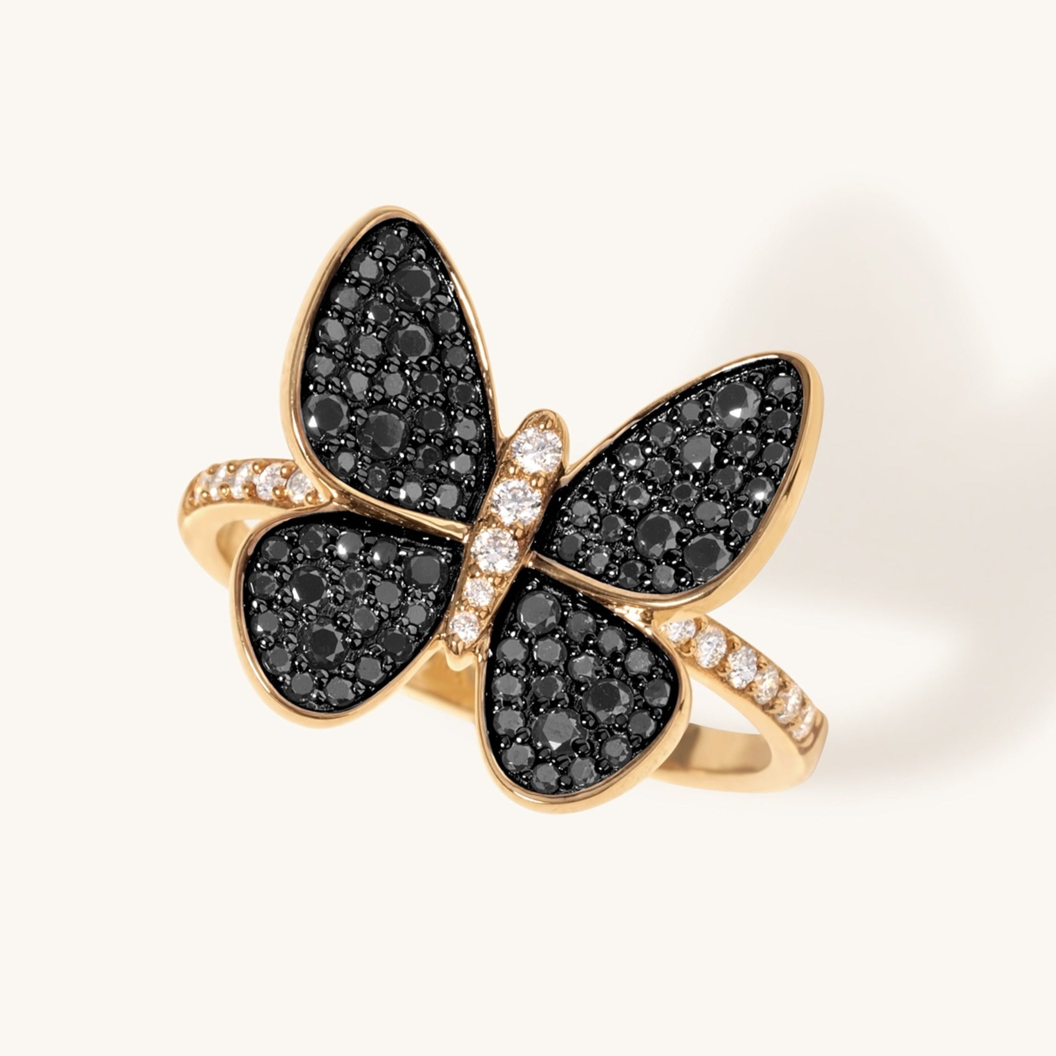Black Diamond Butterfly Ring | Sparkle Society