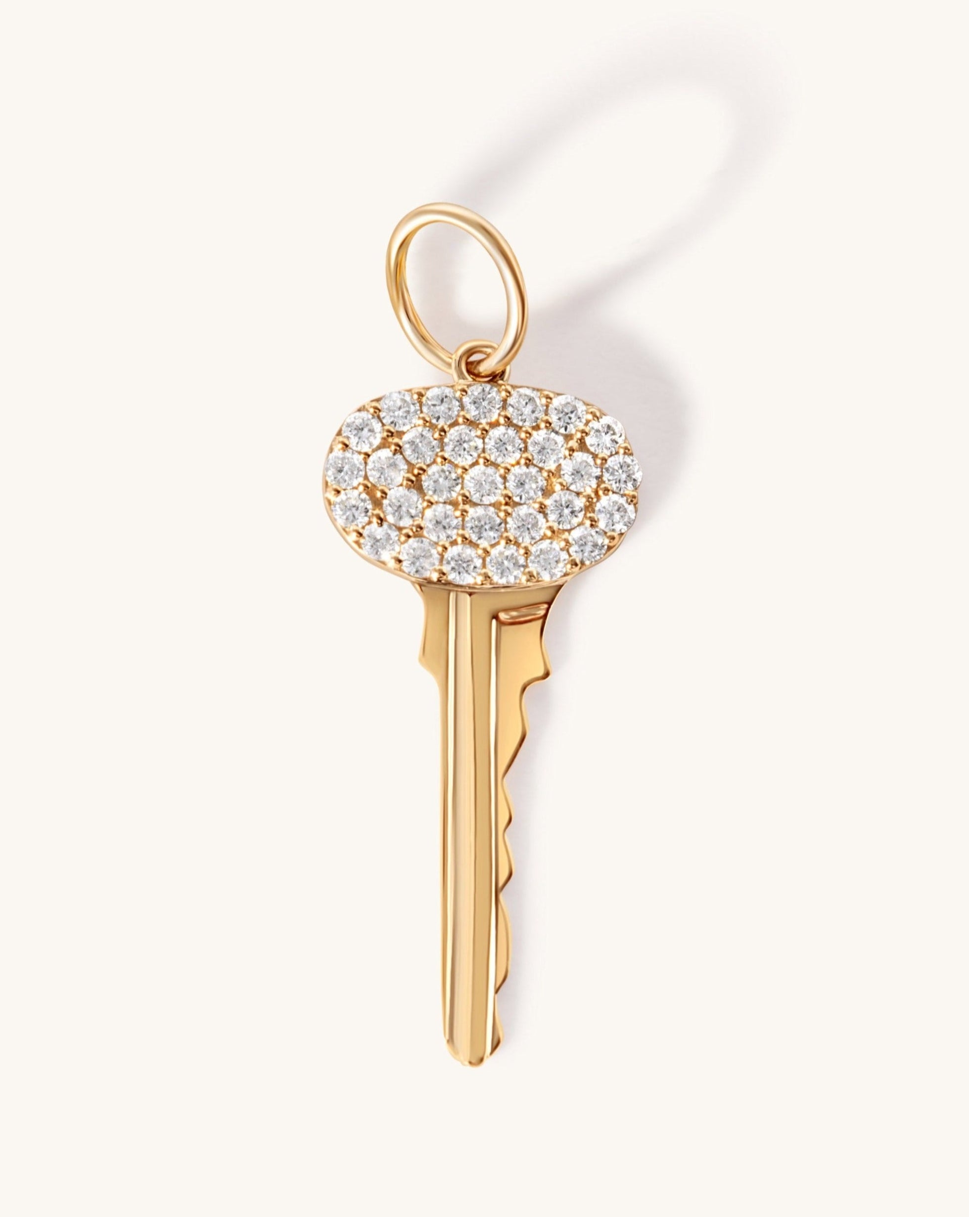 Diamond Key Necklace Charm | Sparkle Society