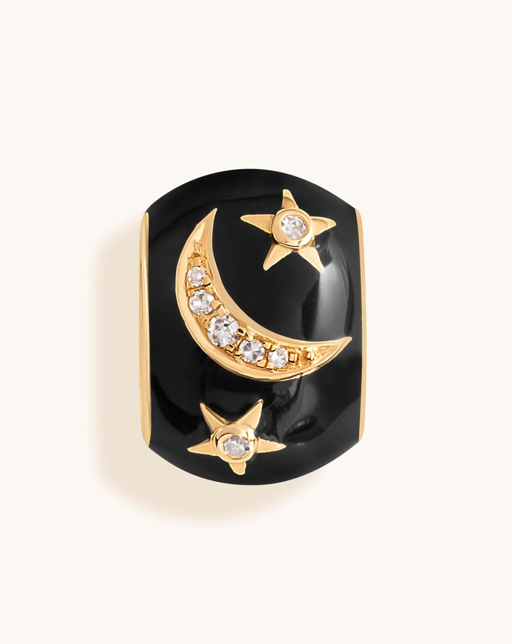 Diamond Moon Enamel Spacer Charm | Sparkle Society