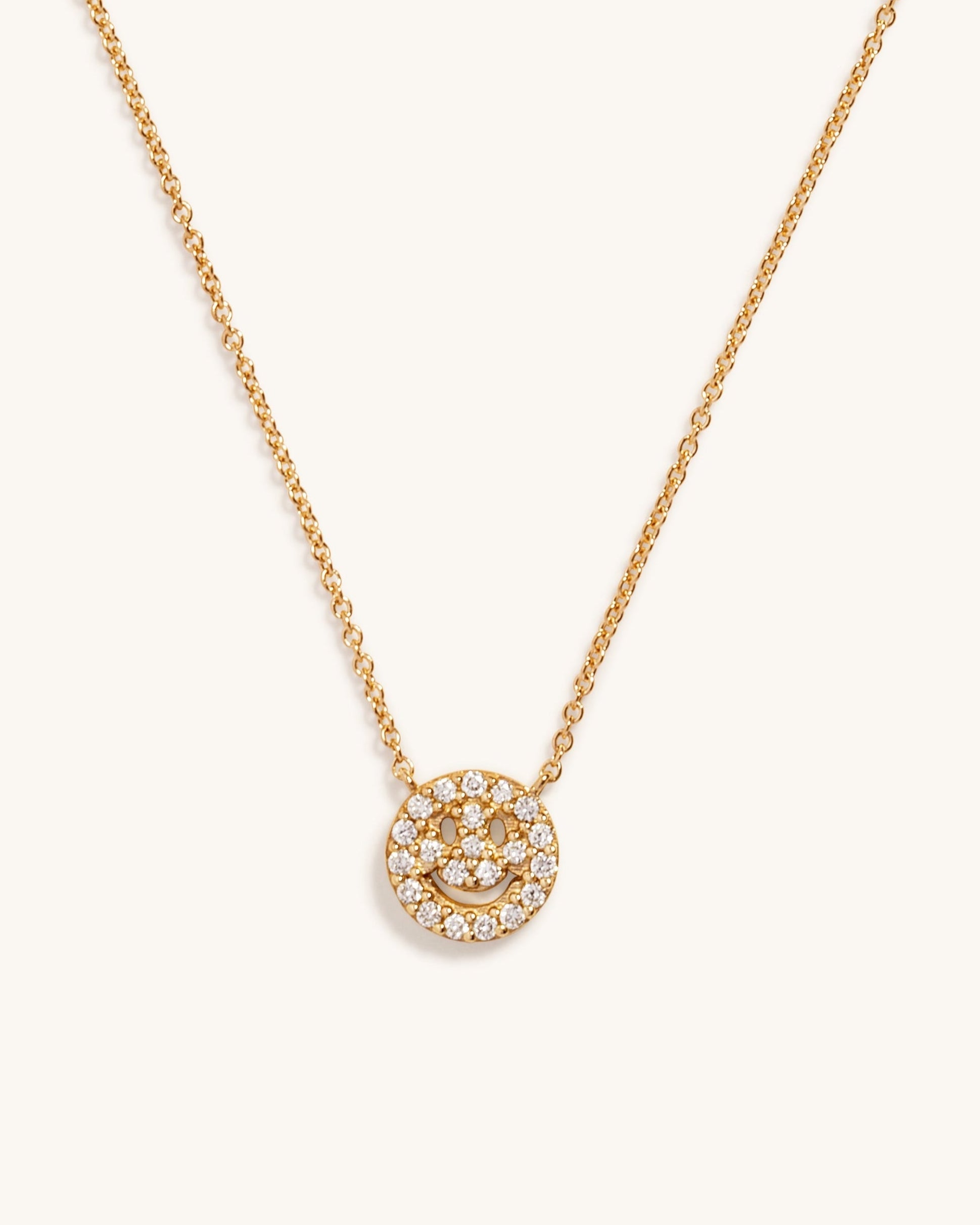 Diamond Smiley Face Necklace | Sparkle Society