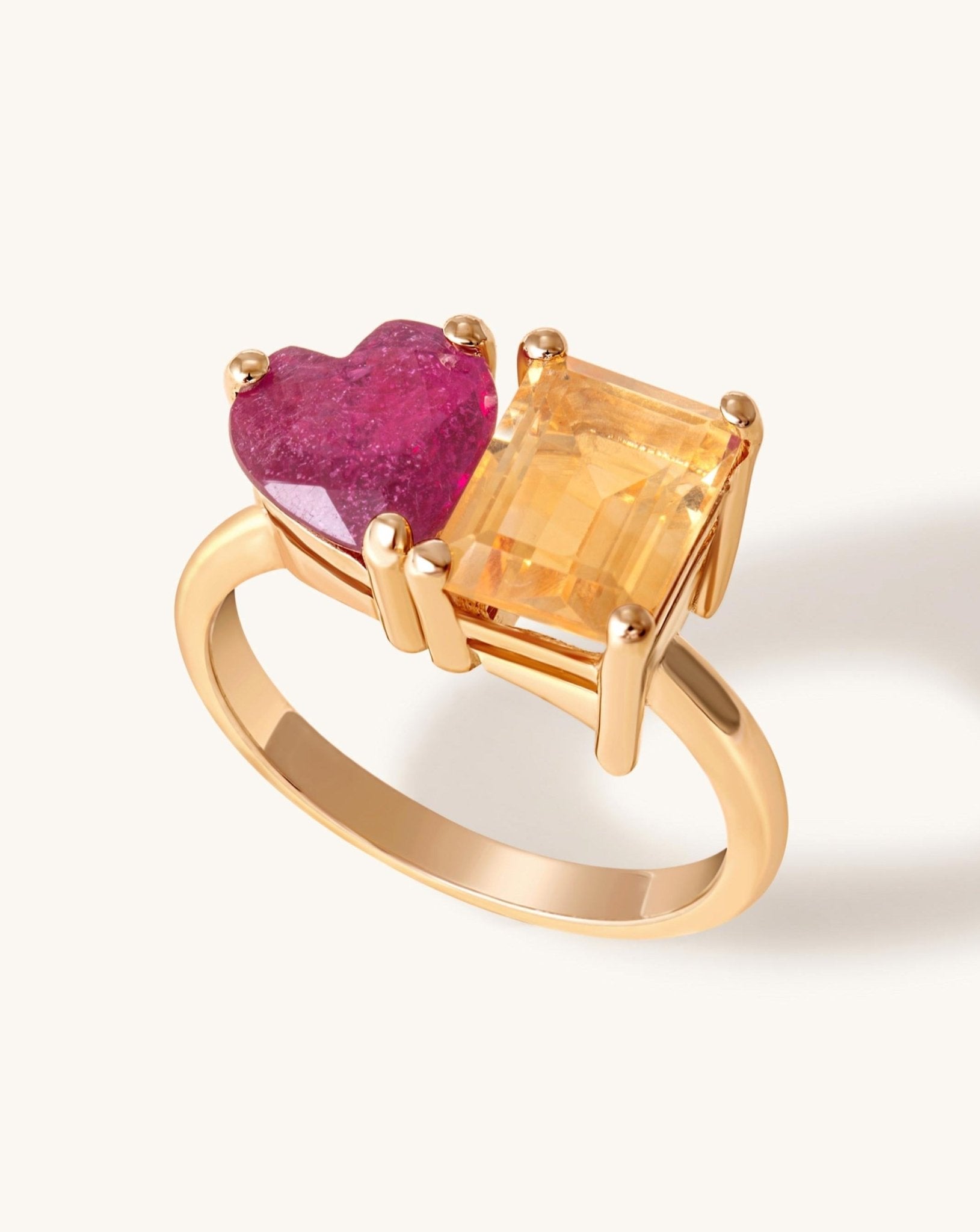 Double Fancy Gemstone Ring | Sparkle Society