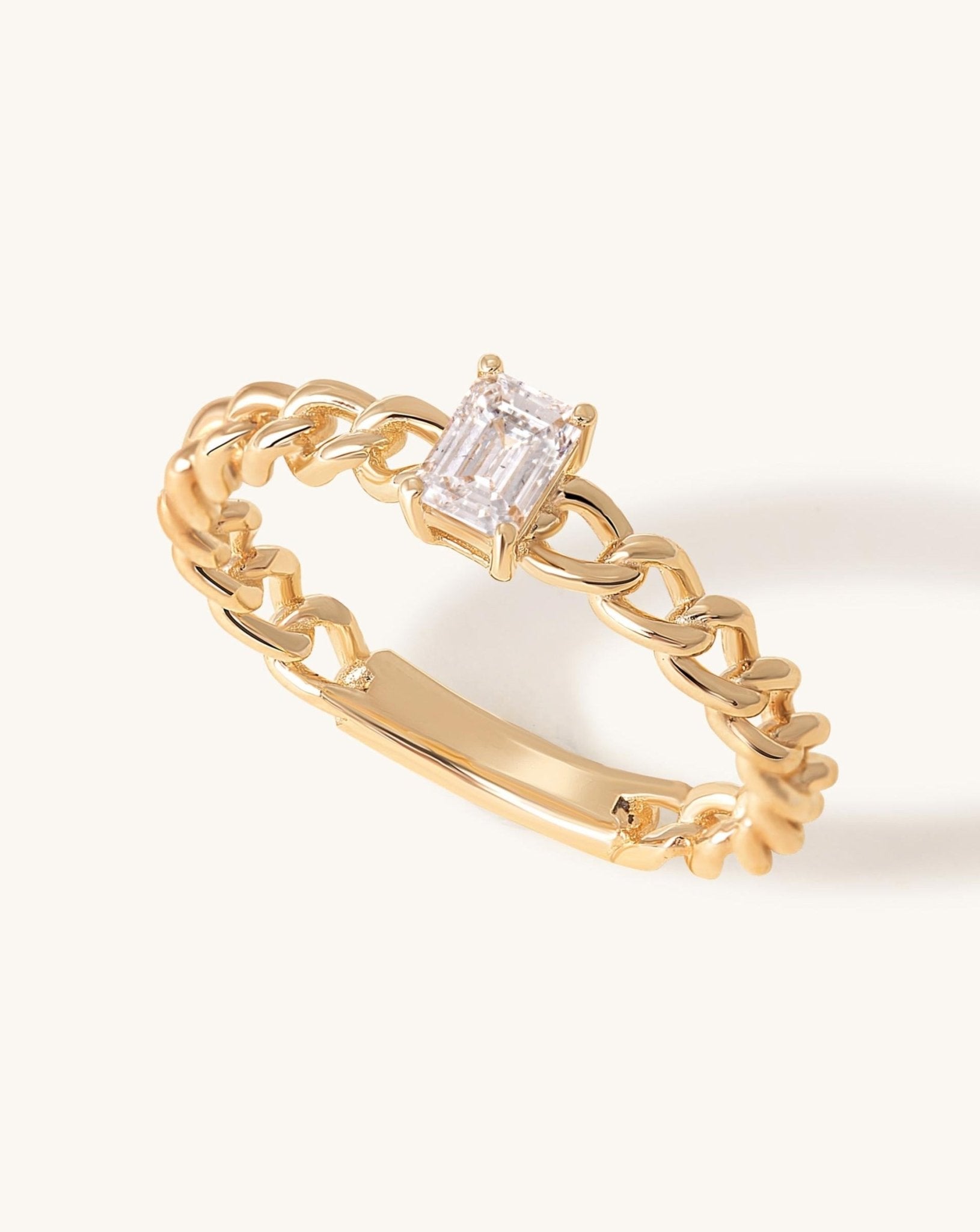 Fancy Diamond Cuban Link Ring | Sparkle Society
