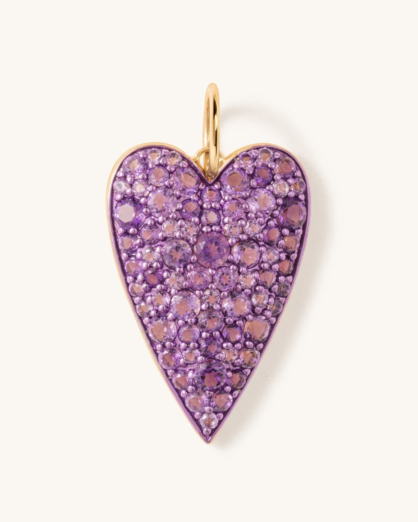 Gemstone Elongated Heart Necklace Charm | Sparkle Society