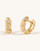 Gold and Diamond Croissant Huggies