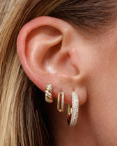 Gold and Diamond Croissant Huggies