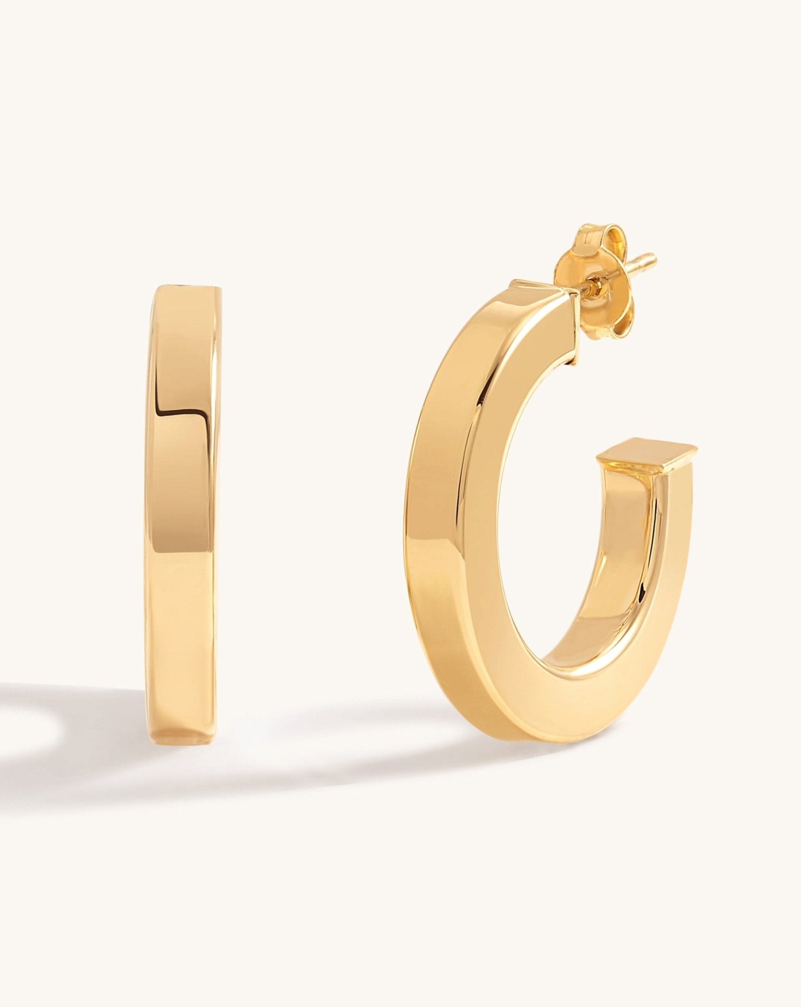 Hollow Gold Flat Hoops | Sparkle Society