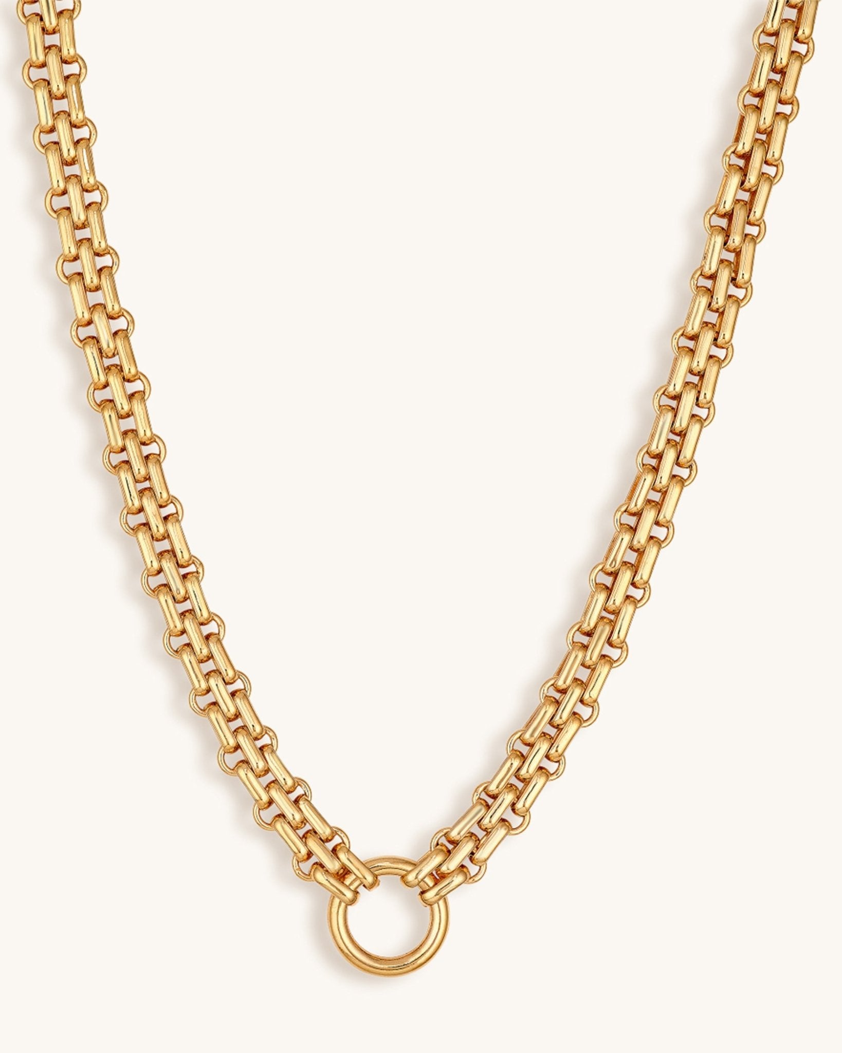 Hollow Gold Railroad Necklace | Sparkle Society