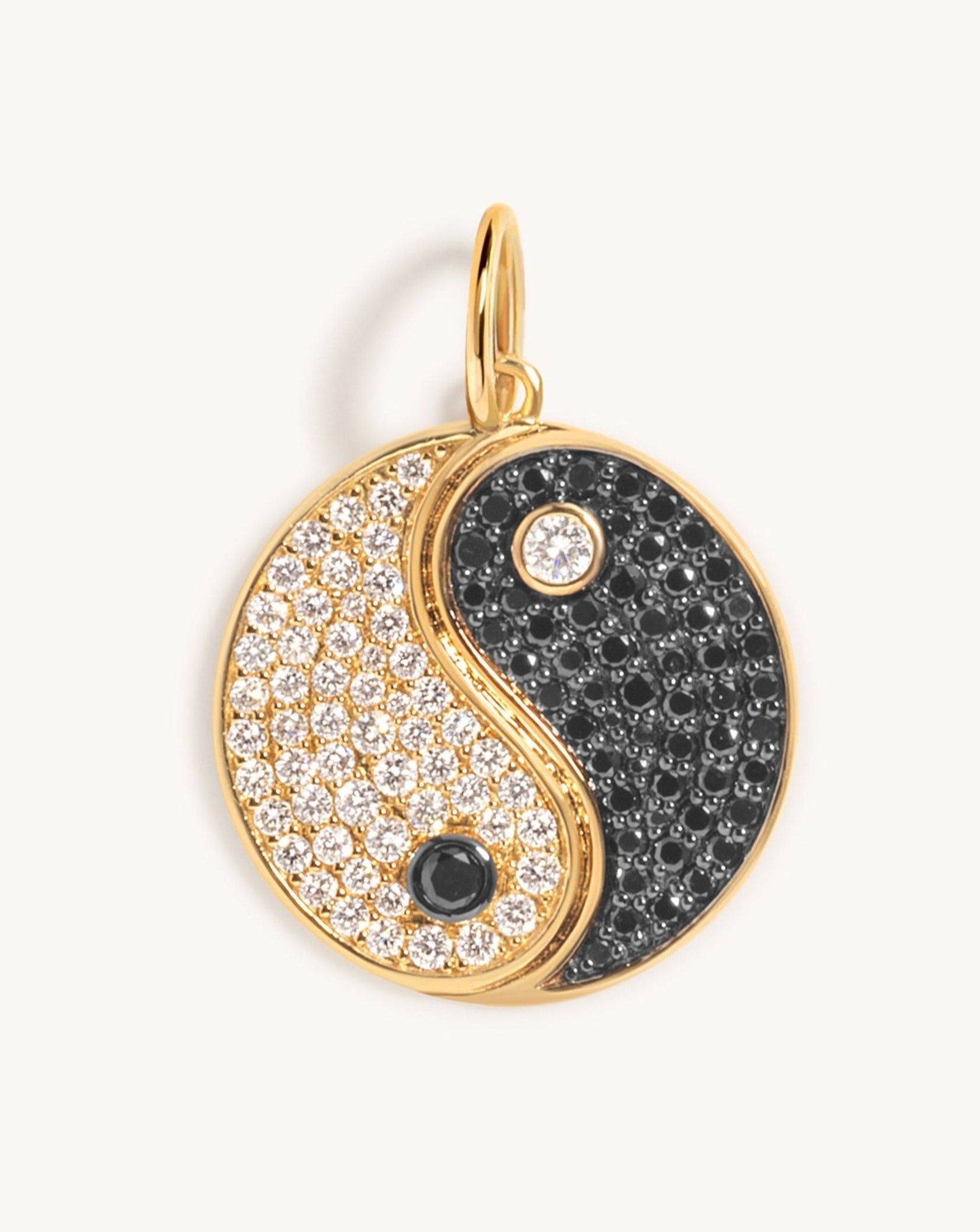 Large Diamond Yin & Yang Necklace Charm | Sparkle Society
