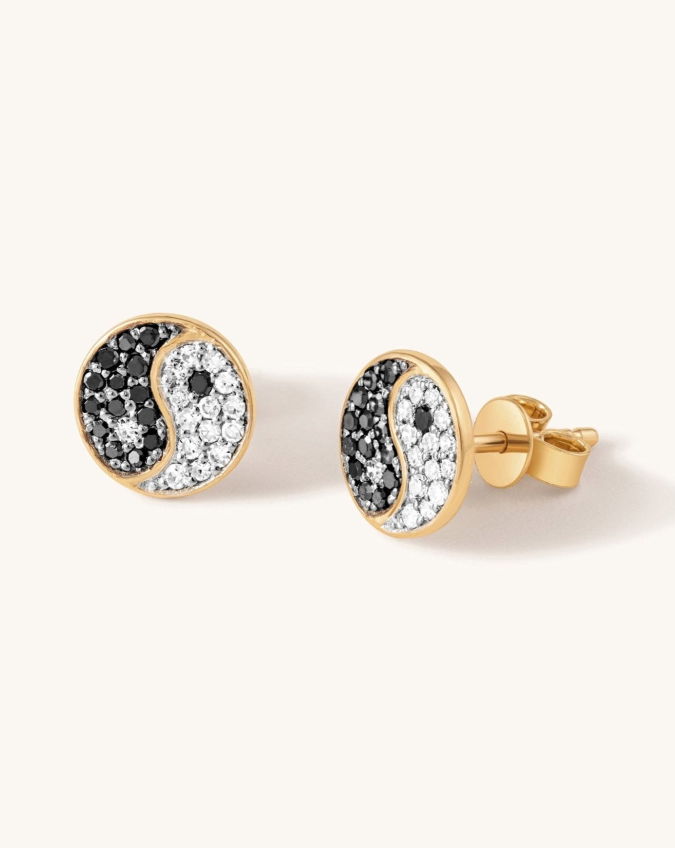 Medium Diamond Yin & Yang Studs | Sparkle Society