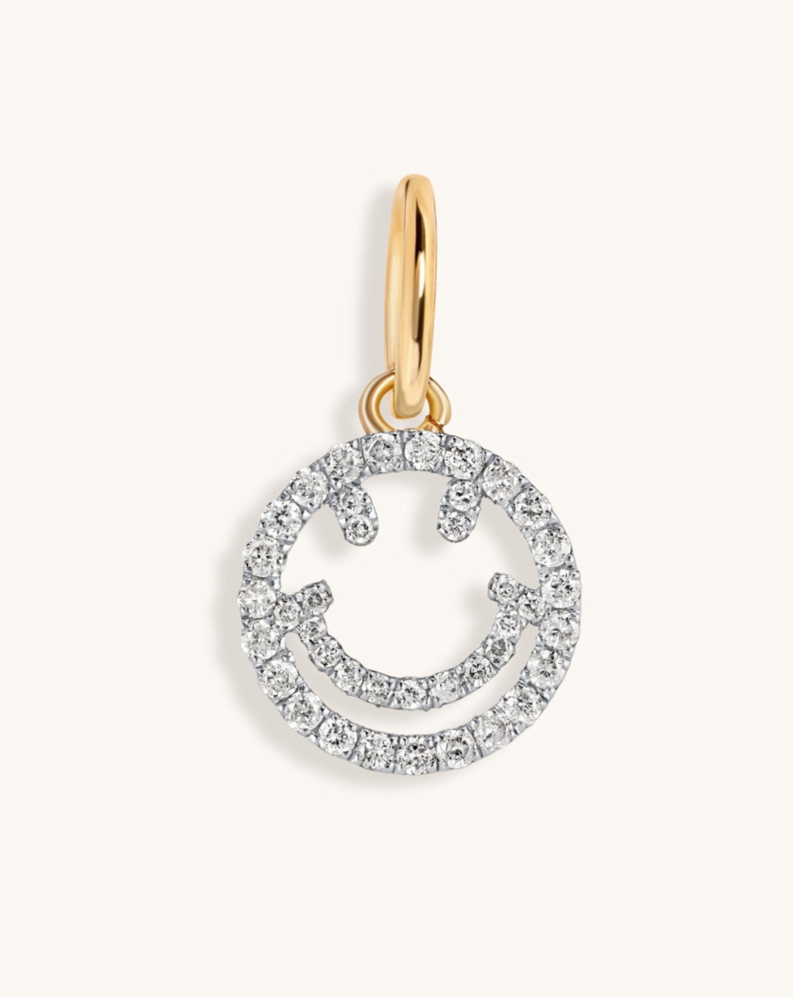Mini Diamond Open Smiley Face Charm | Sparkle Society