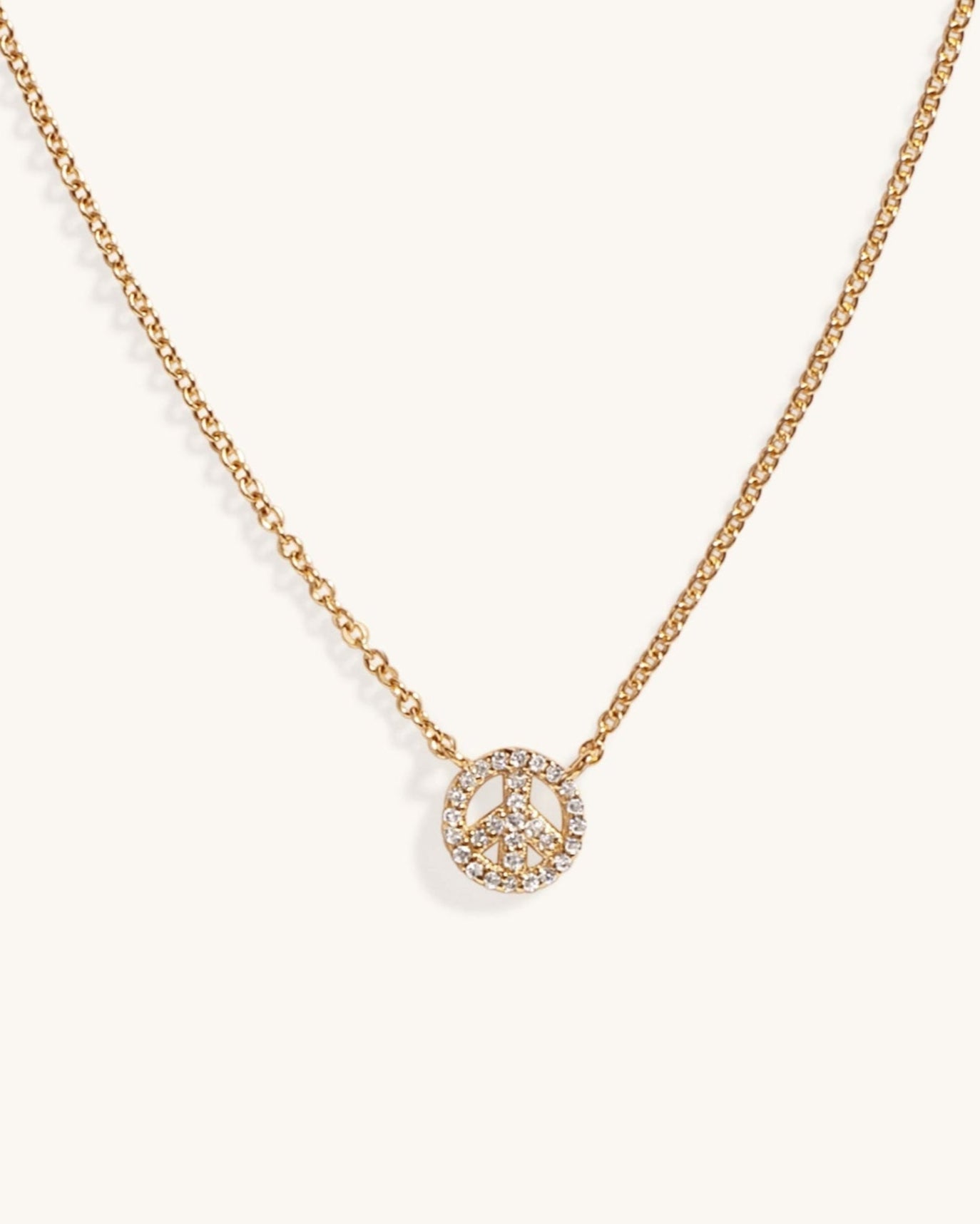 Mini Diamond Peace Necklace | Sparkle Society