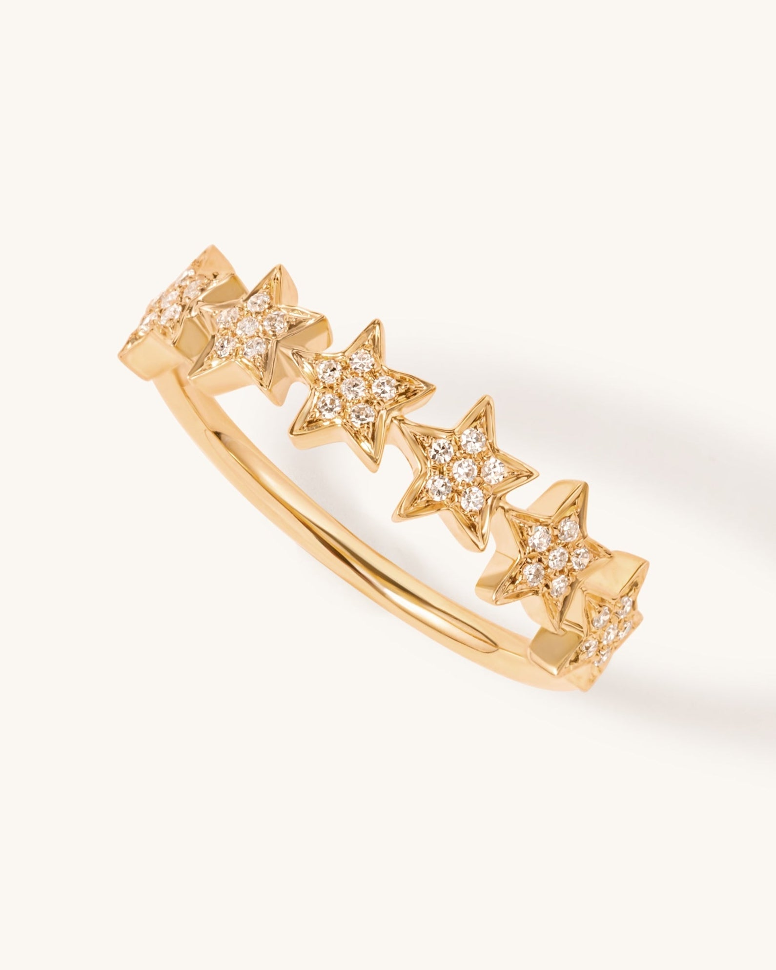 Multi Diamond Star Band Ring