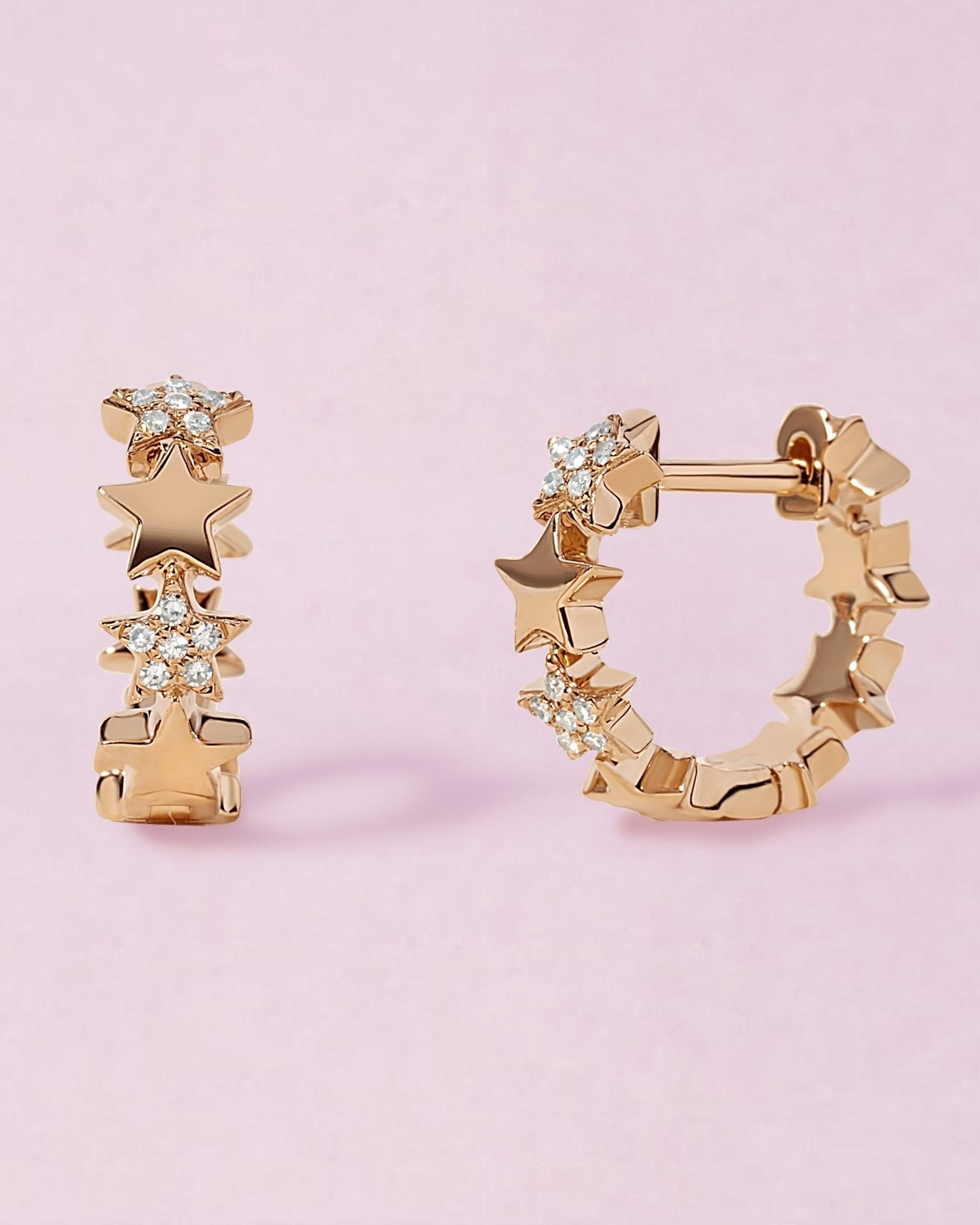 Multi Gold And Diamond Star Huggies | Sparkle Society