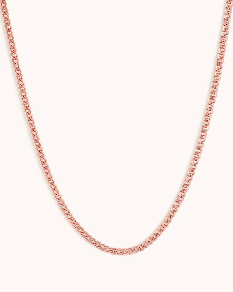 Open Curb Solid Gold Chain | Sparkle Society
