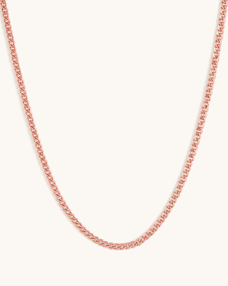 Open Curb Solid Gold Chain | Sparkle Society