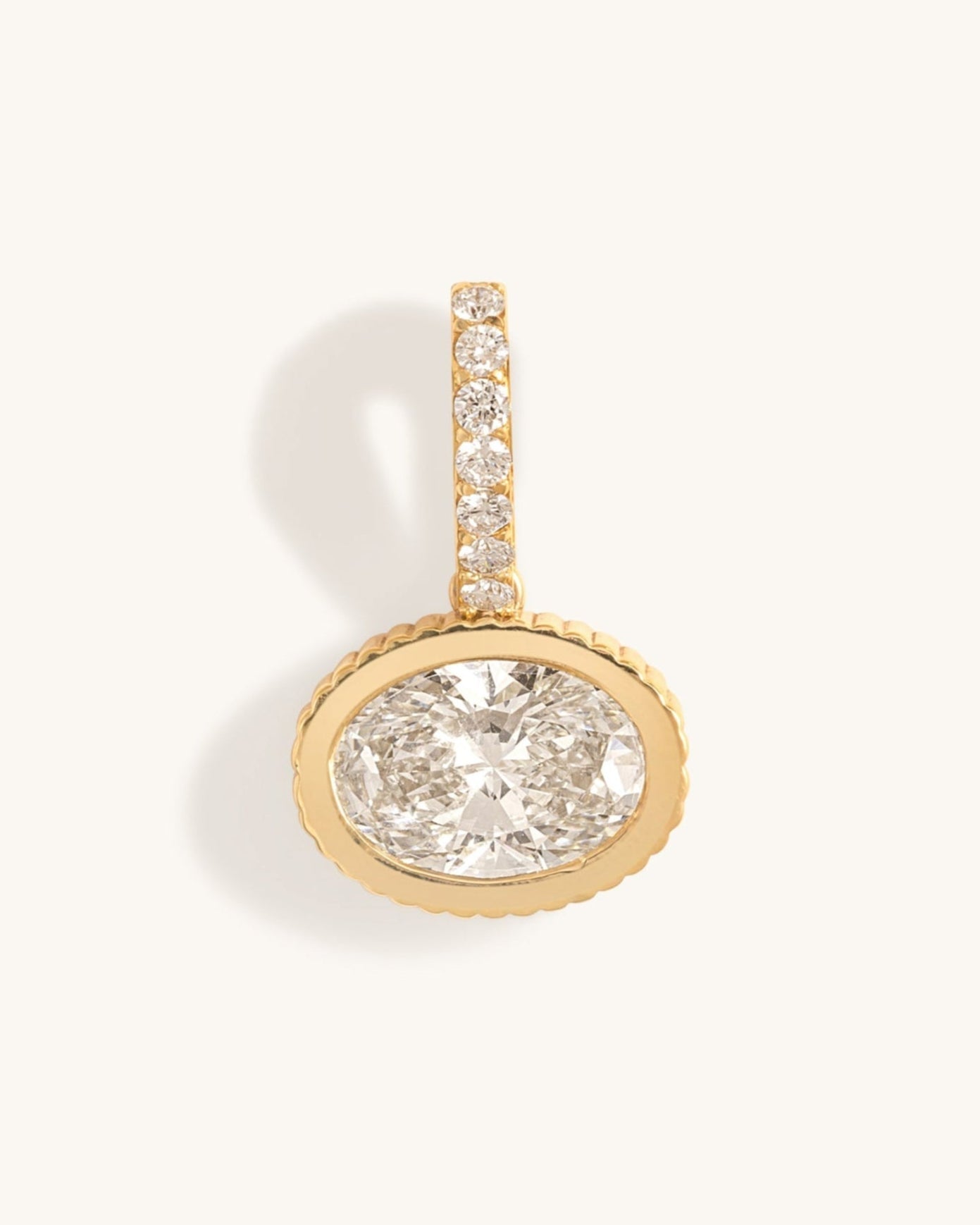 Oval Diamond Bezel Charm | Sparkle Society