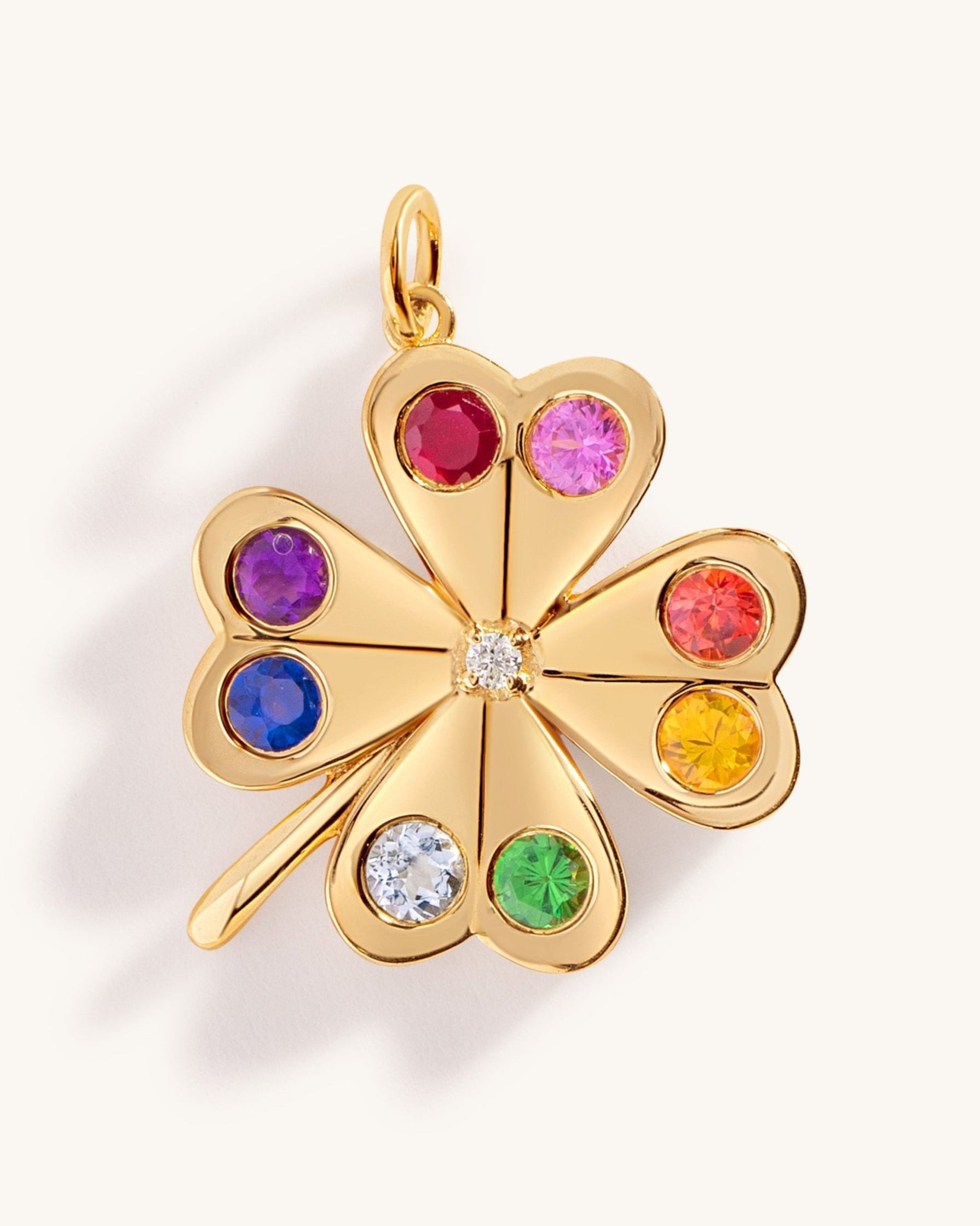 Rainbow Clover Necklace Charm | Eleonora Beracasa