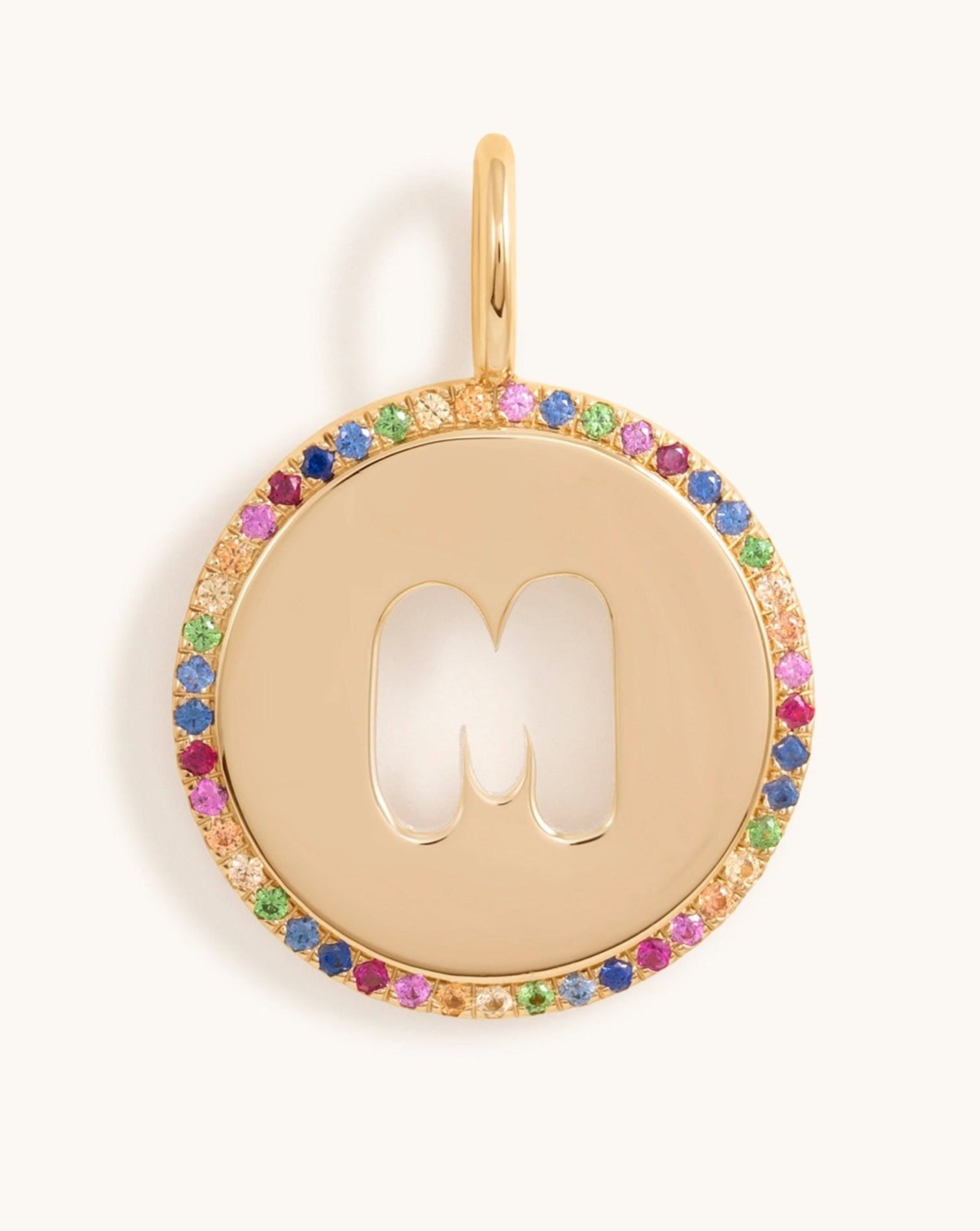 Rainbow Outline Cutout Initial Charm | Sparkle Society