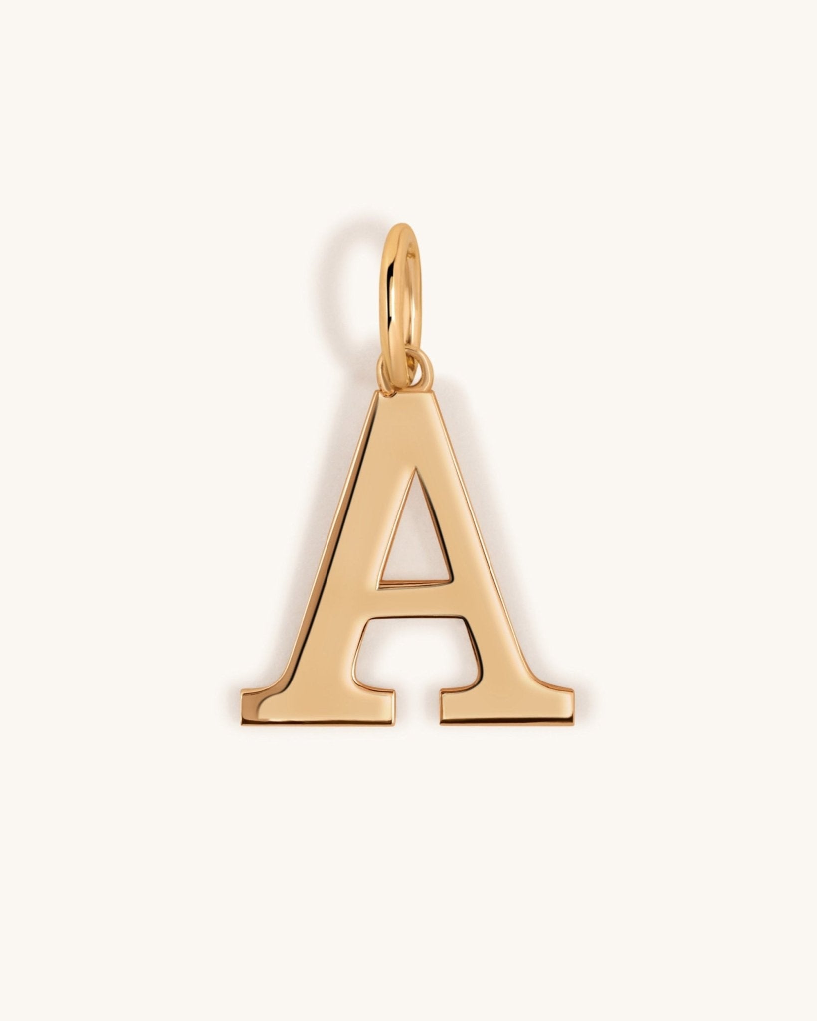 Solid Gold Block Initial Charm | Sparkle Society