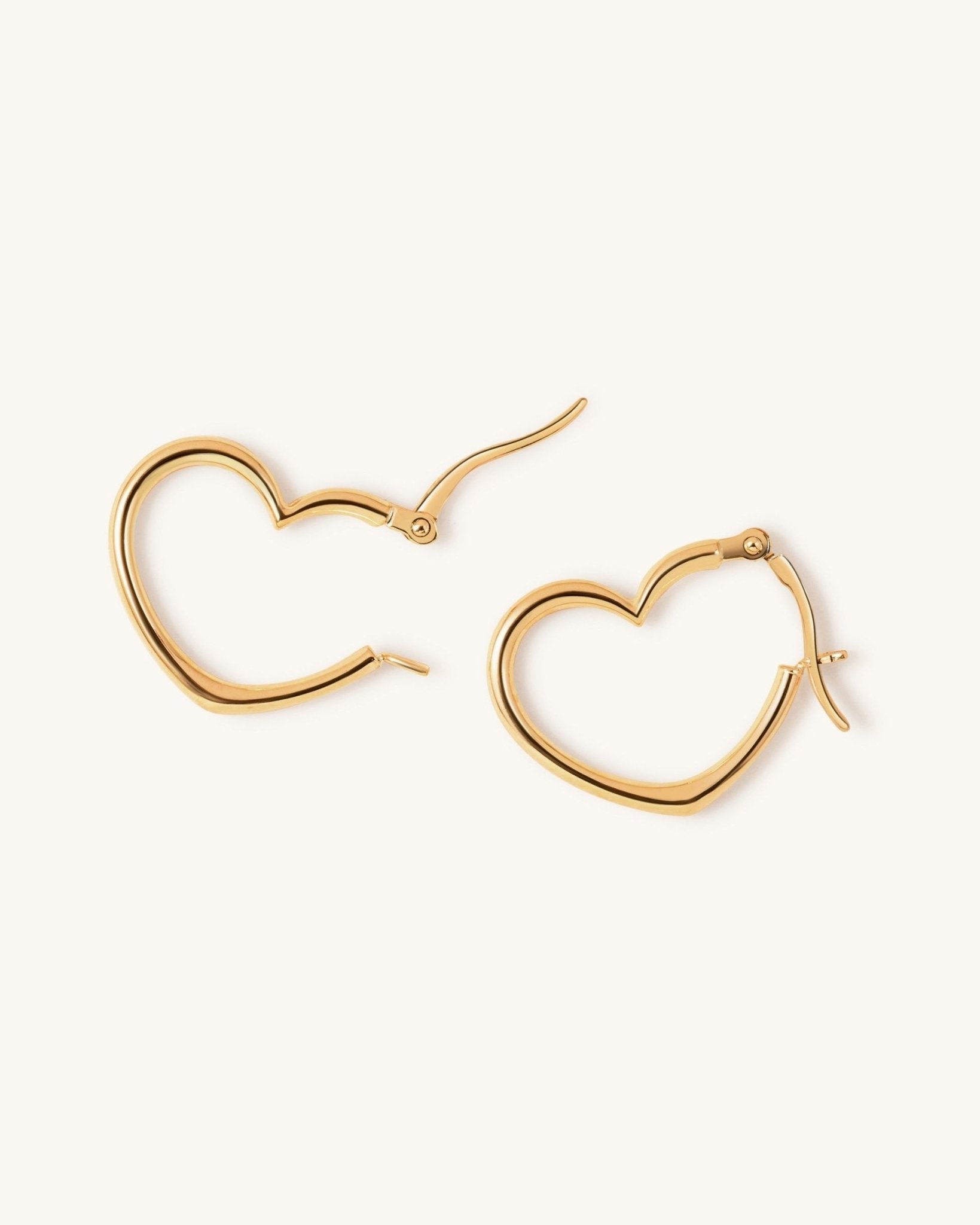 Solid Gold Heart Hoops | Sparkle Society