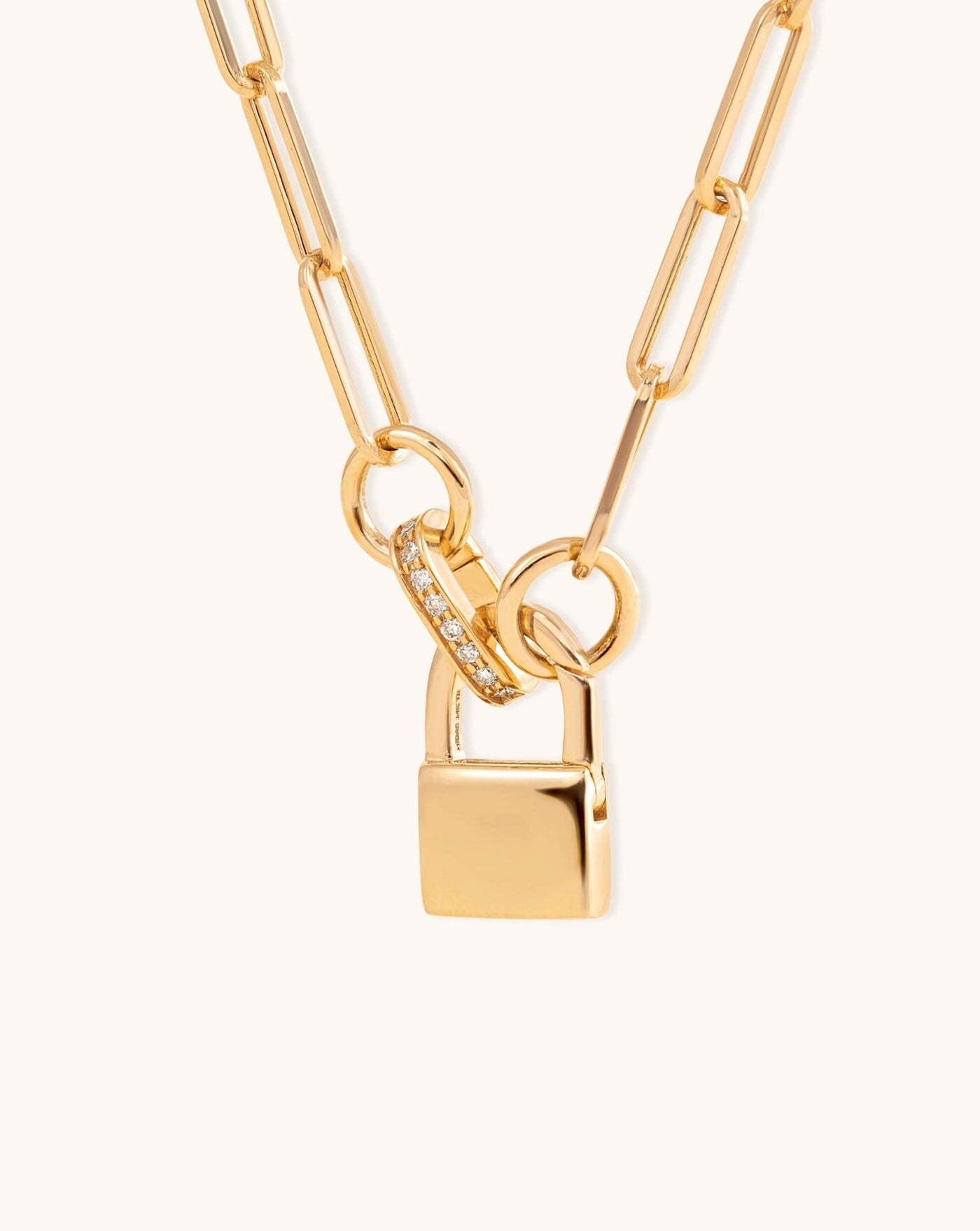 Solid Gold Lock Push In Annex Link | Sparkle Society