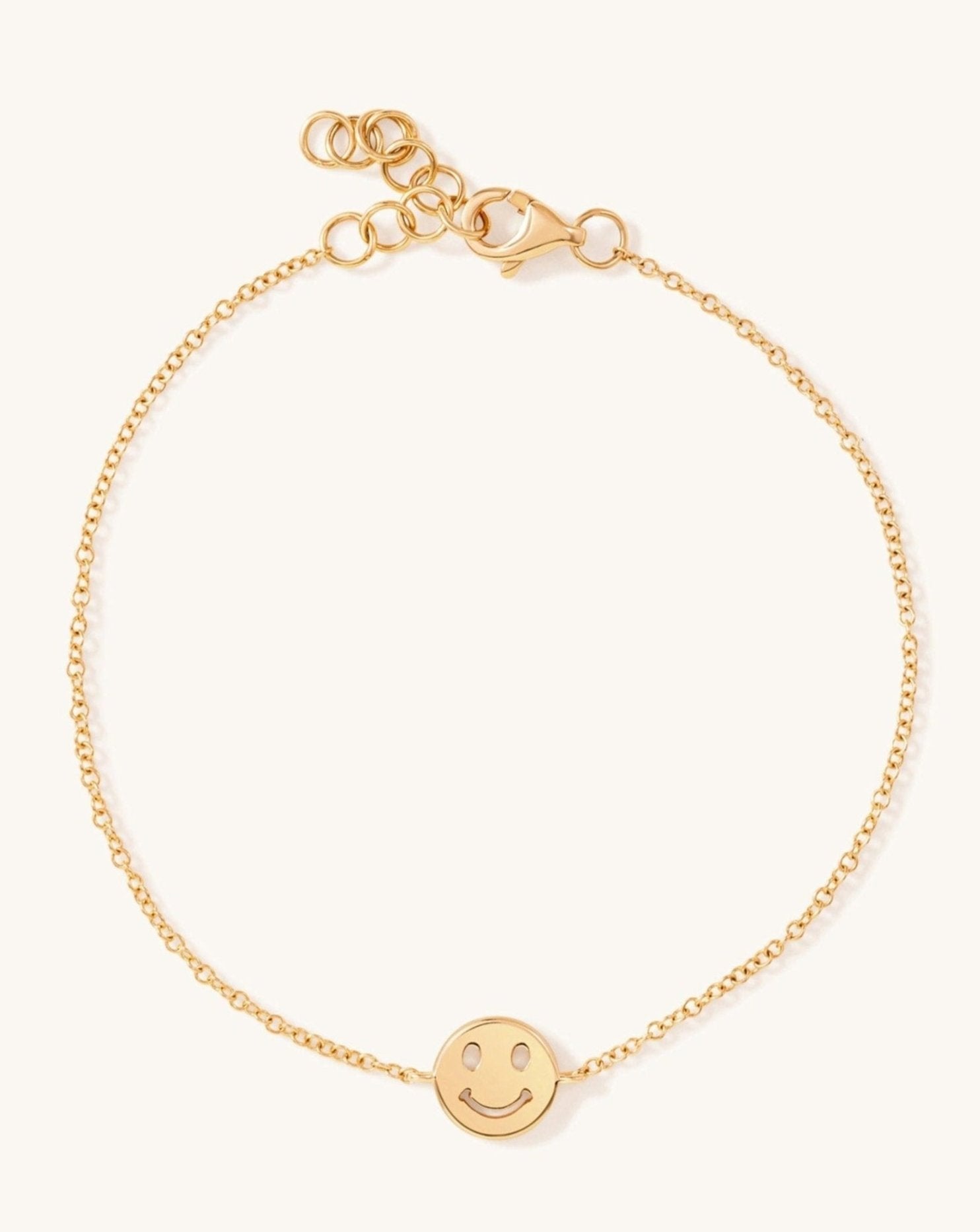 Solid Gold Smiley Face Bracelet | Sparkle Society