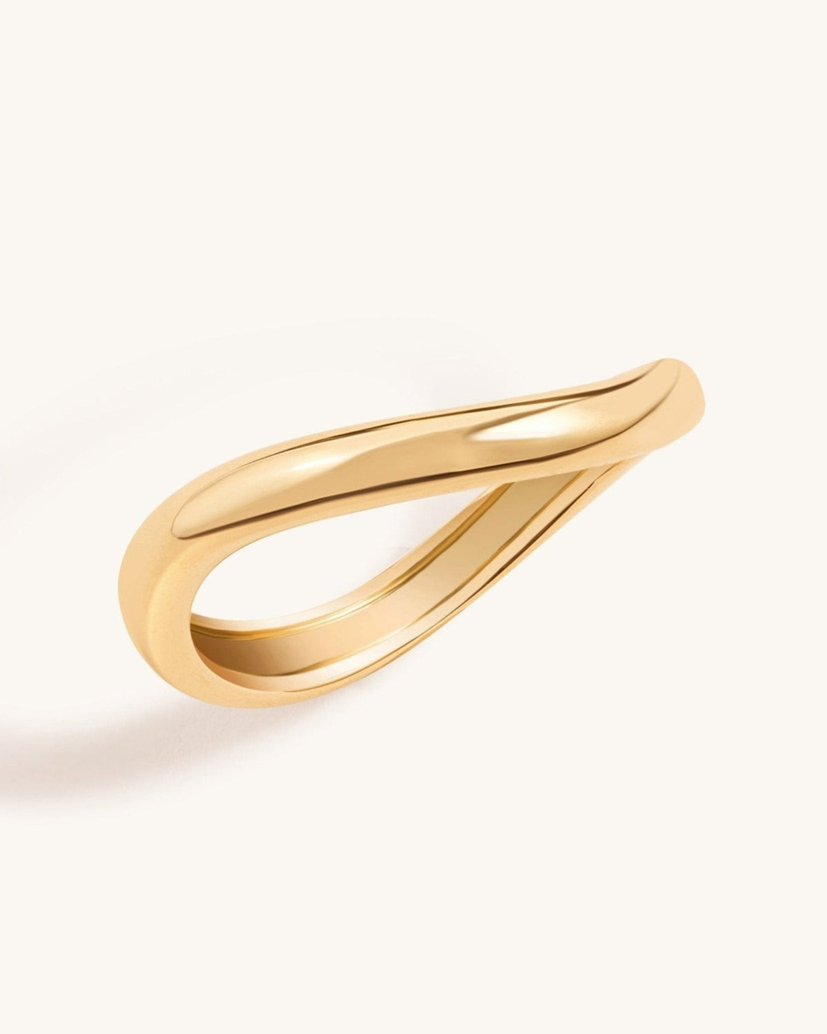 Solid Gold Wavy Ring | Sparkle Society