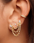 Triple Diamond Chain Drop Earrings | Sparkle Society