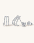 Triple Row Pave Diamond Caged Studs | Sparkle Society