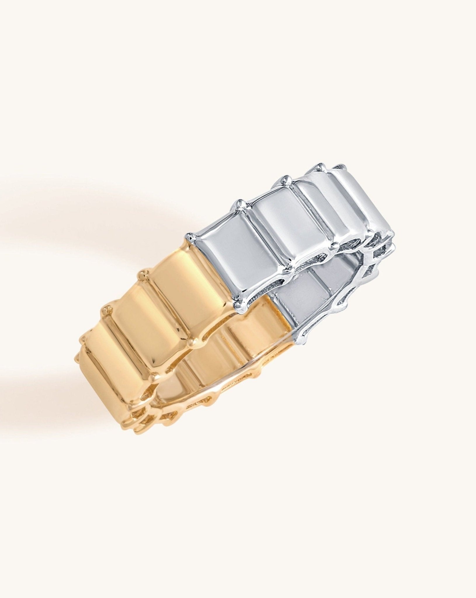 Two Tone Square Ring | Sparkle Society