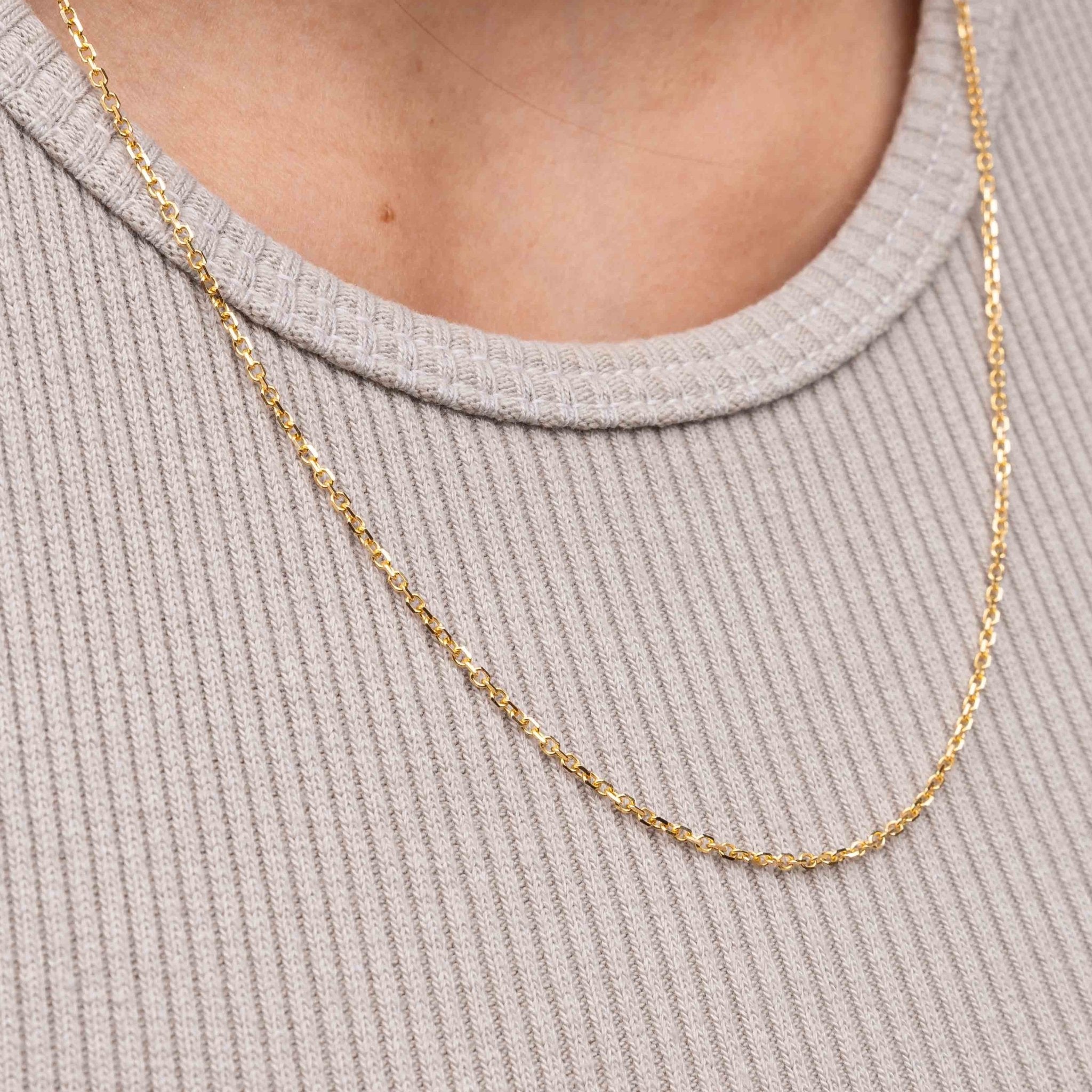1.5mm Solid Gold Cable Chain | Sparkle Society