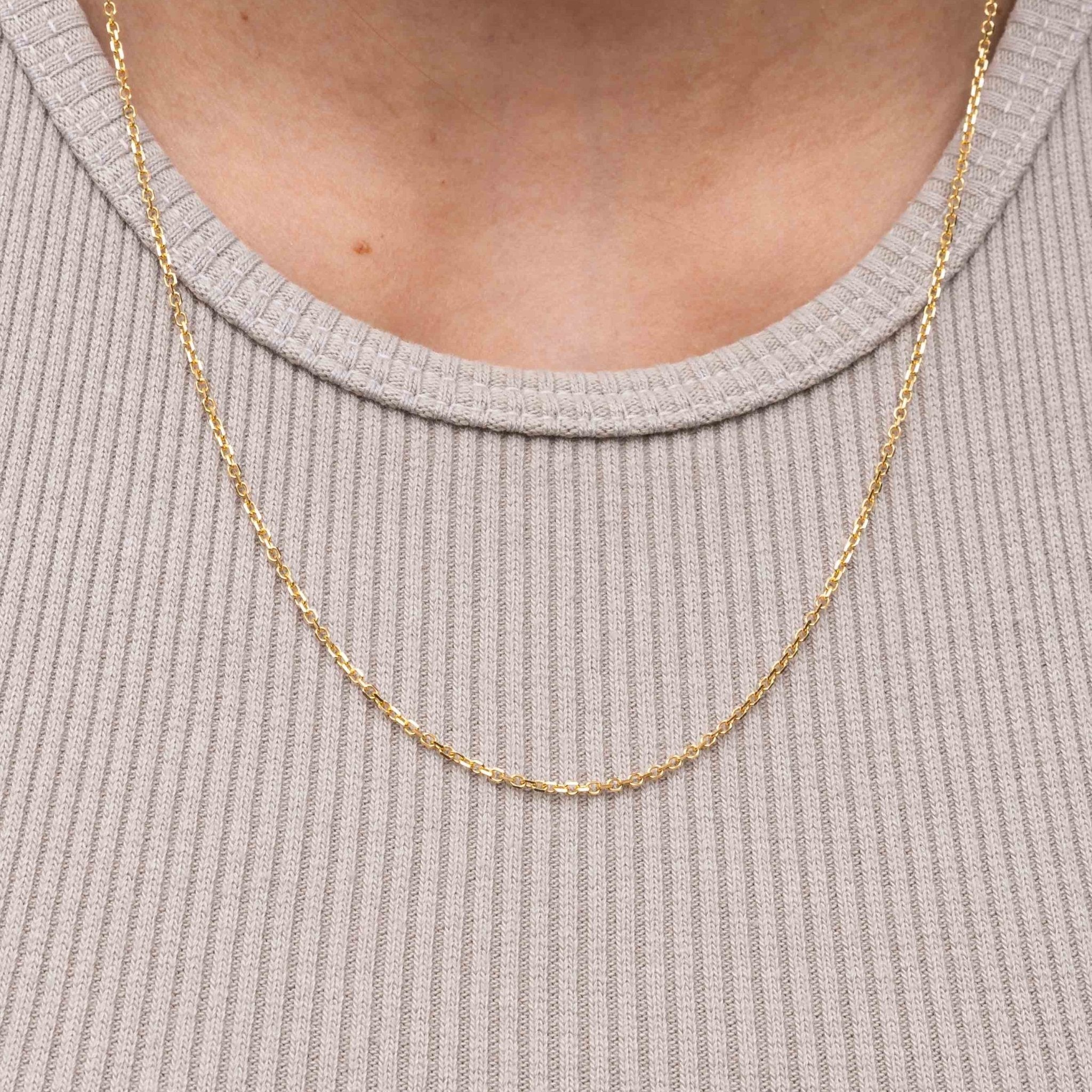 1.5mm Solid Gold Cable Chain | Sparkle Society