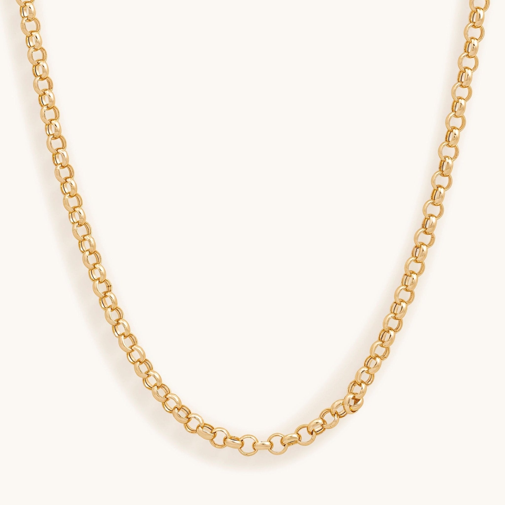 3.75mm Hollow Gold Rolo Necklace | Sparkle Society