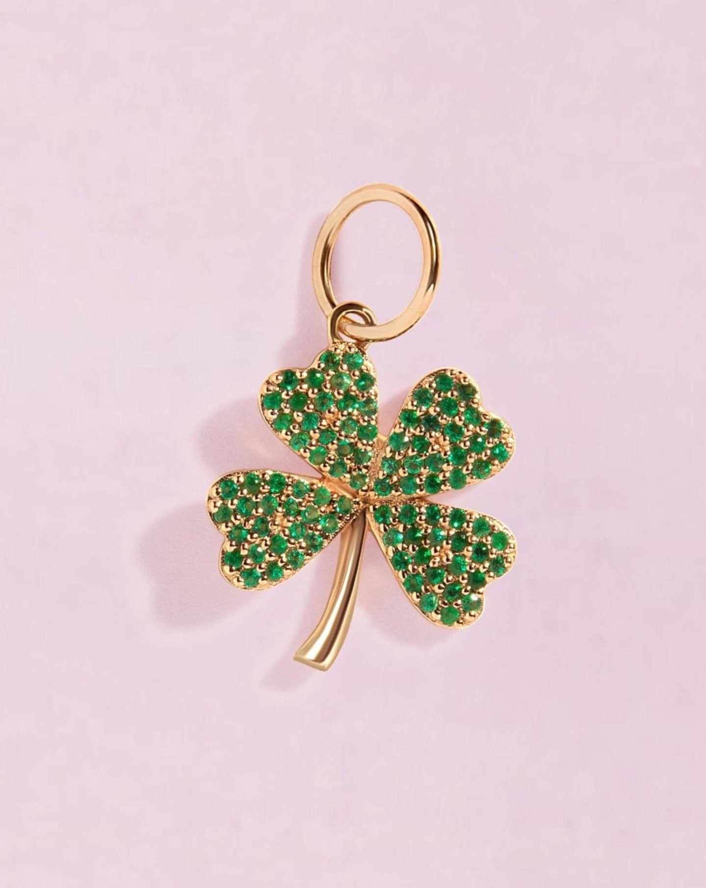 Emerald Clover Necklace Charm | Sparkle Society