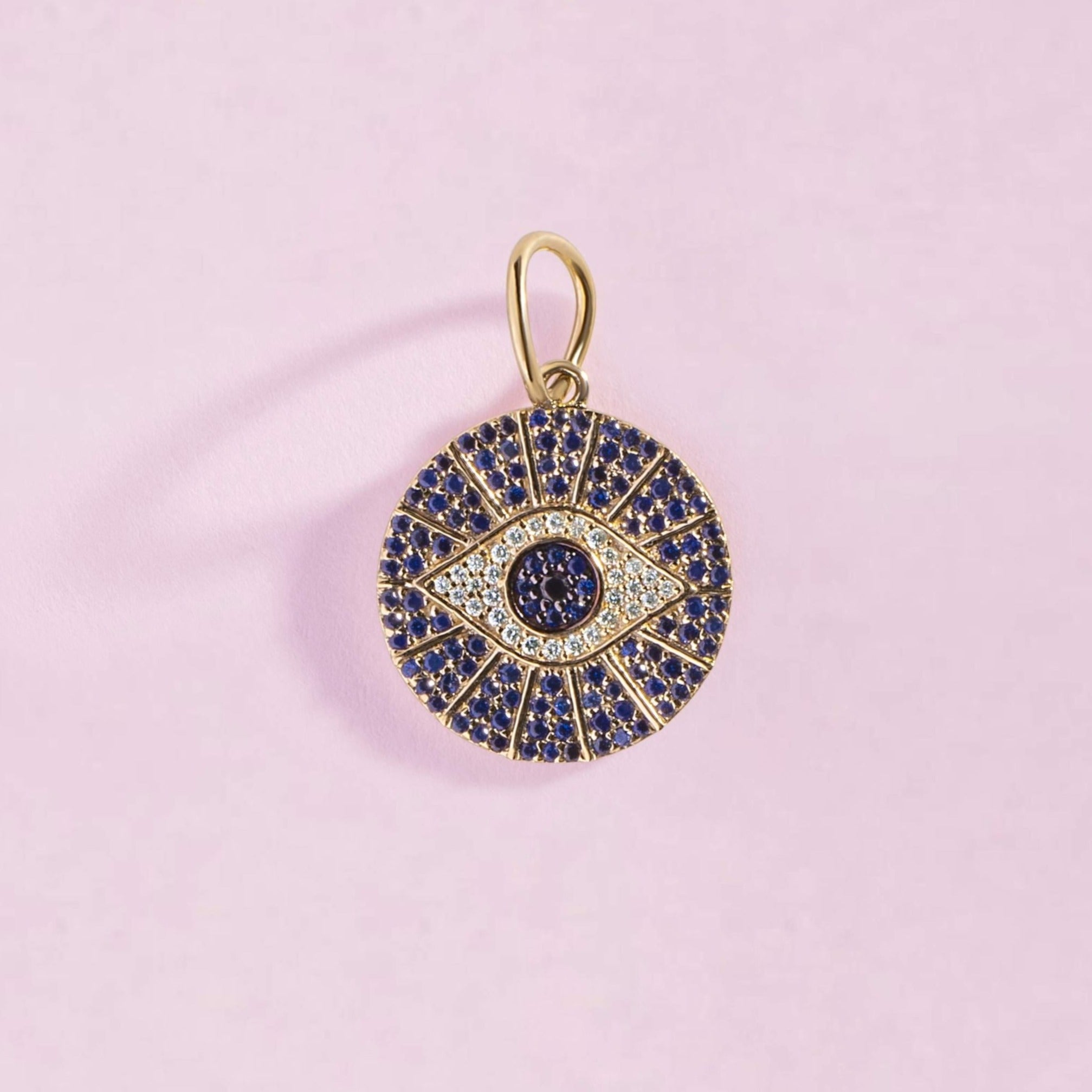 Small Gemstone Evil Eye Necklace Charm | Eleonora Beracasa – Sparkle ...