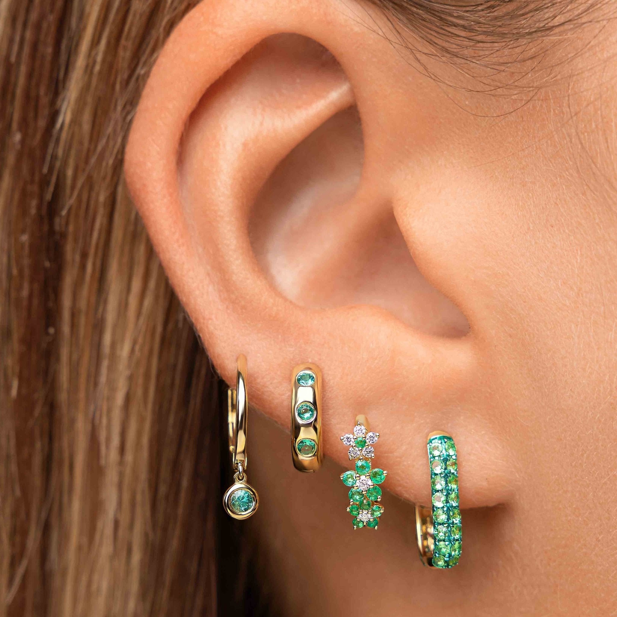 Gemstone Inlay Huggies | Sparkle Society