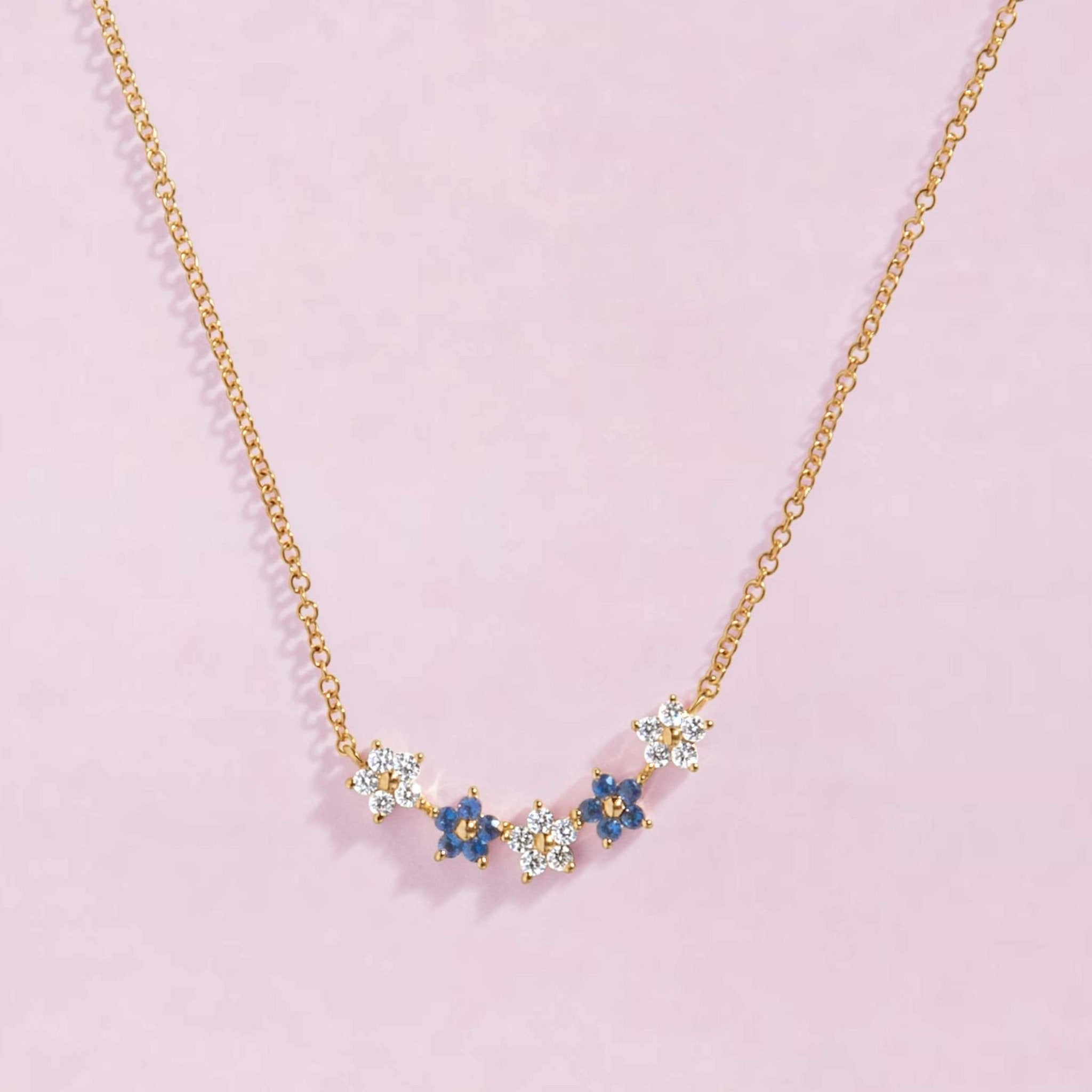 Gemstone Multi Flower Necklace | Sparkle Society