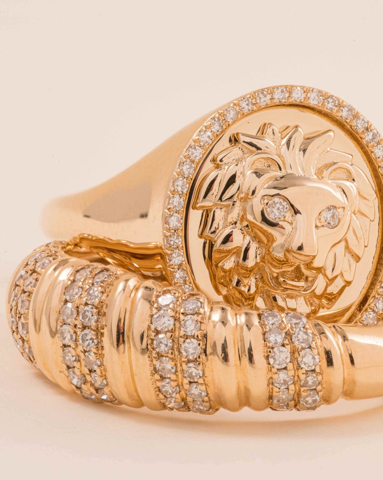 Gold and Diamond Croissant Ring | Sparkle Society