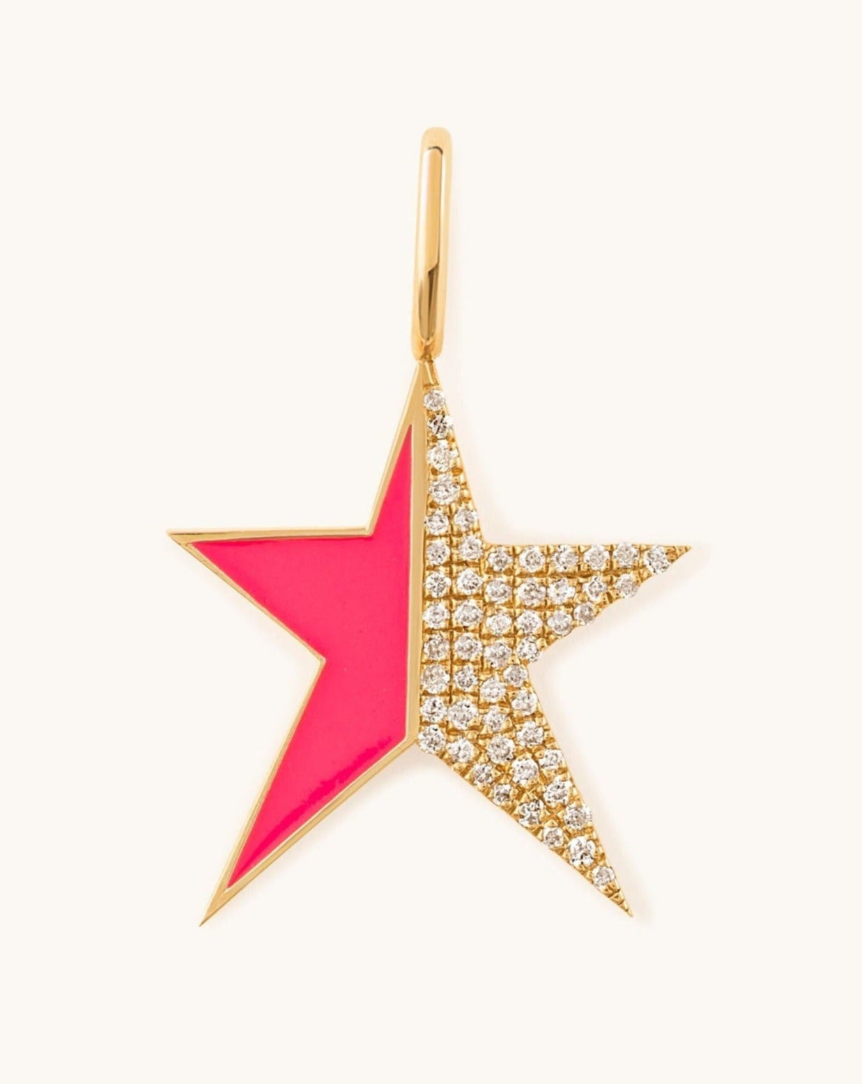 Half Enamel Half Diamond Star Charm | Sparkle Society
