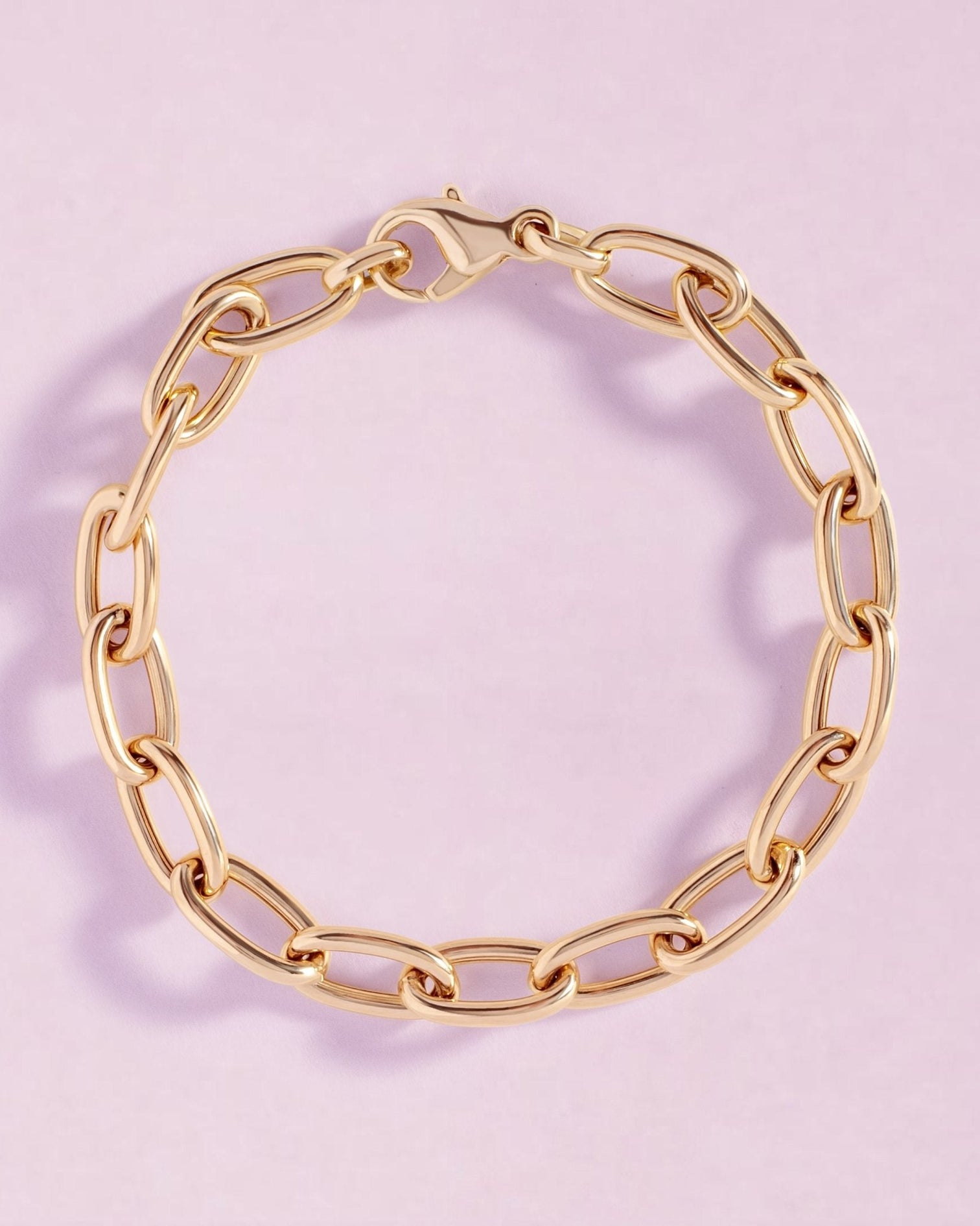 Hollow Gold Oval Link Bracelet | Sparkle Society