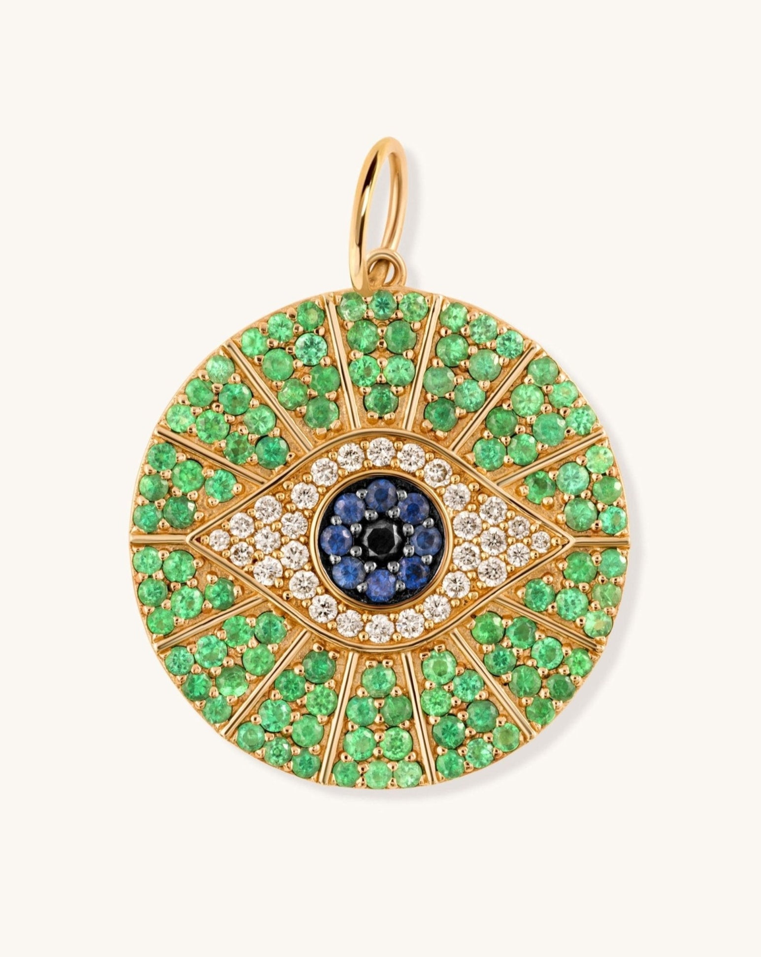 Jumbo Gemstone Evil Eye Necklace Charm | Sparkle Society
