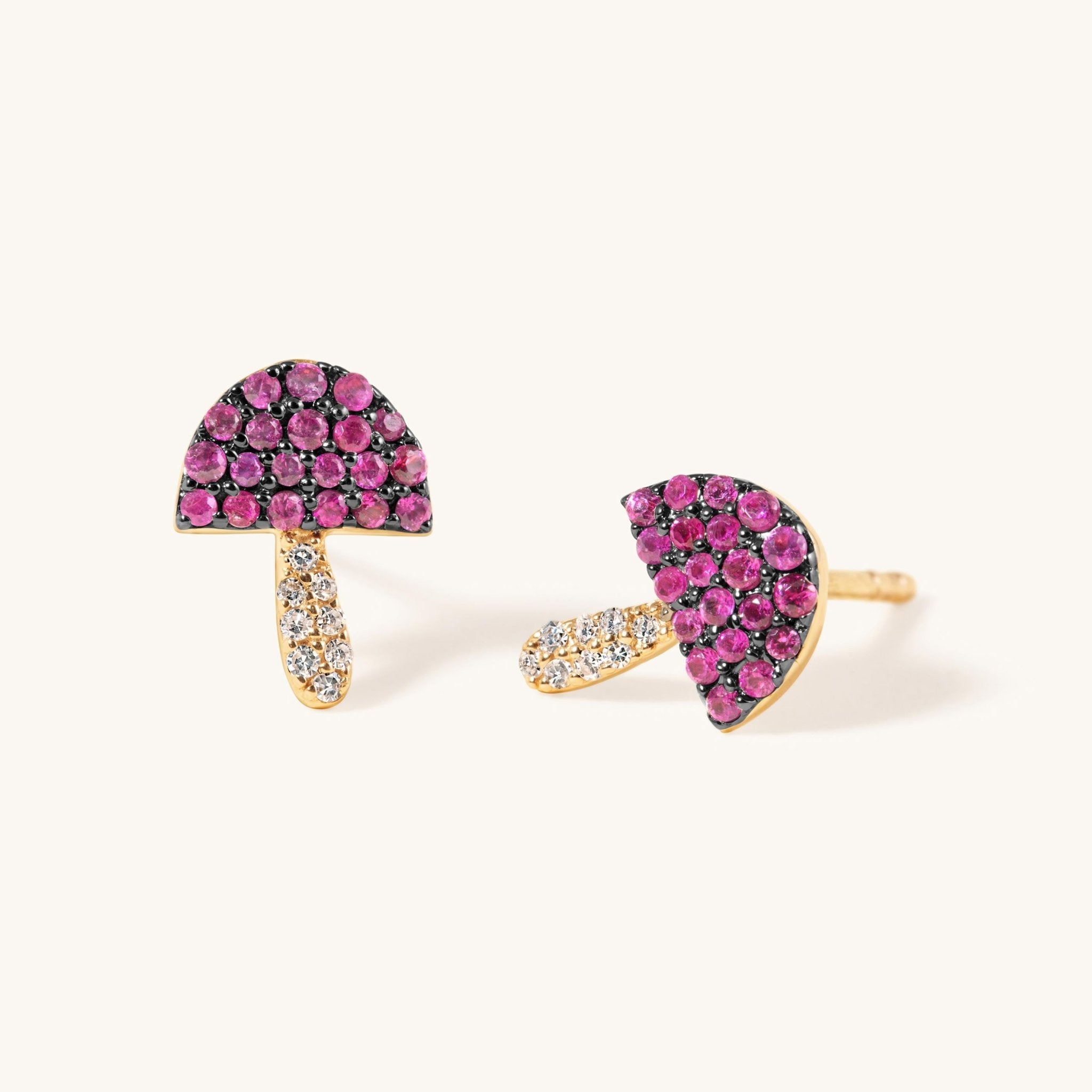 Multi Gemstone Mushroom Studs | Sparkle Society