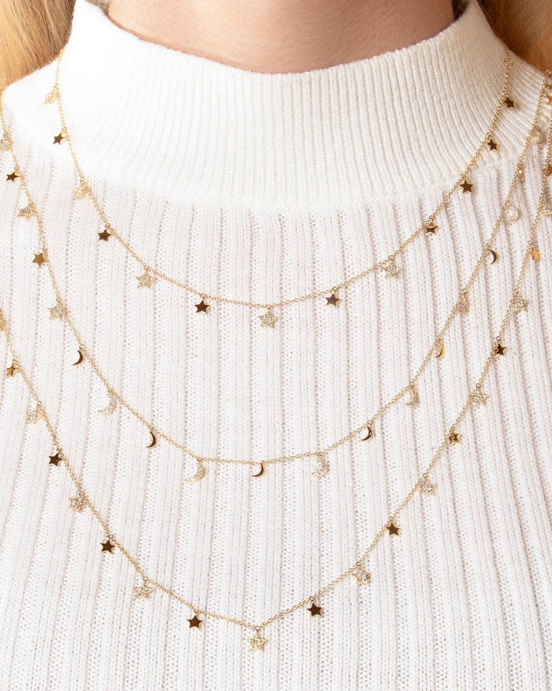 Multi Gold And Diamond Star Necklace | Sparkle Society