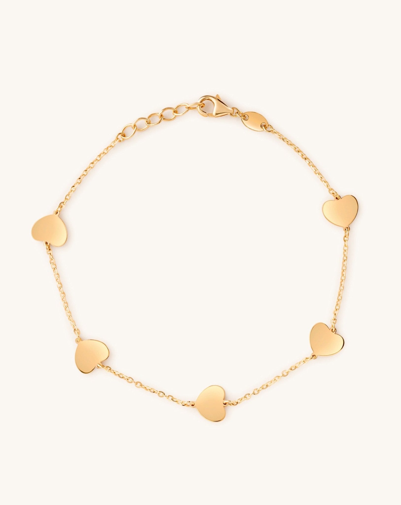 Multi Solid Gold Heart Bracelet | Sparkle Society