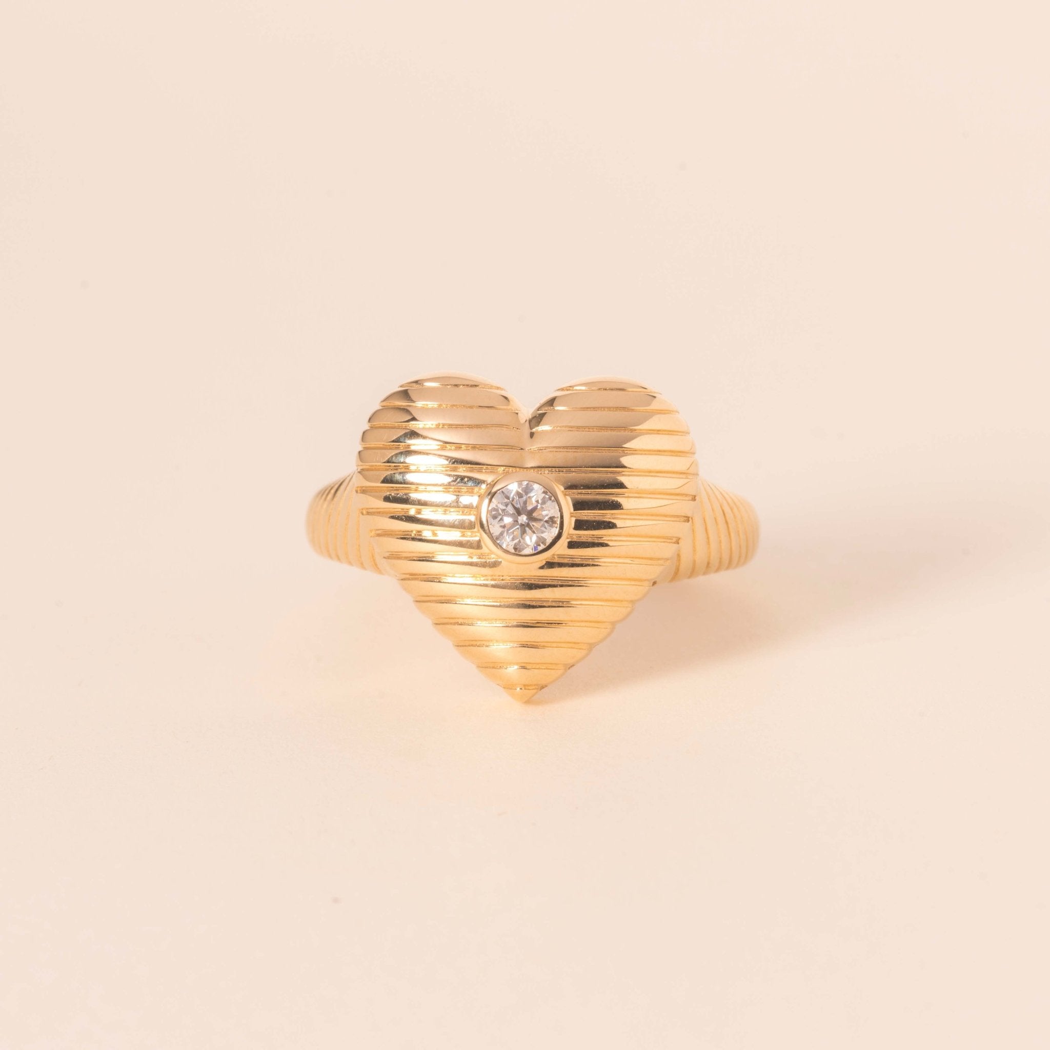 Single Diamond Radiant Heart Ring | Sparkle Society