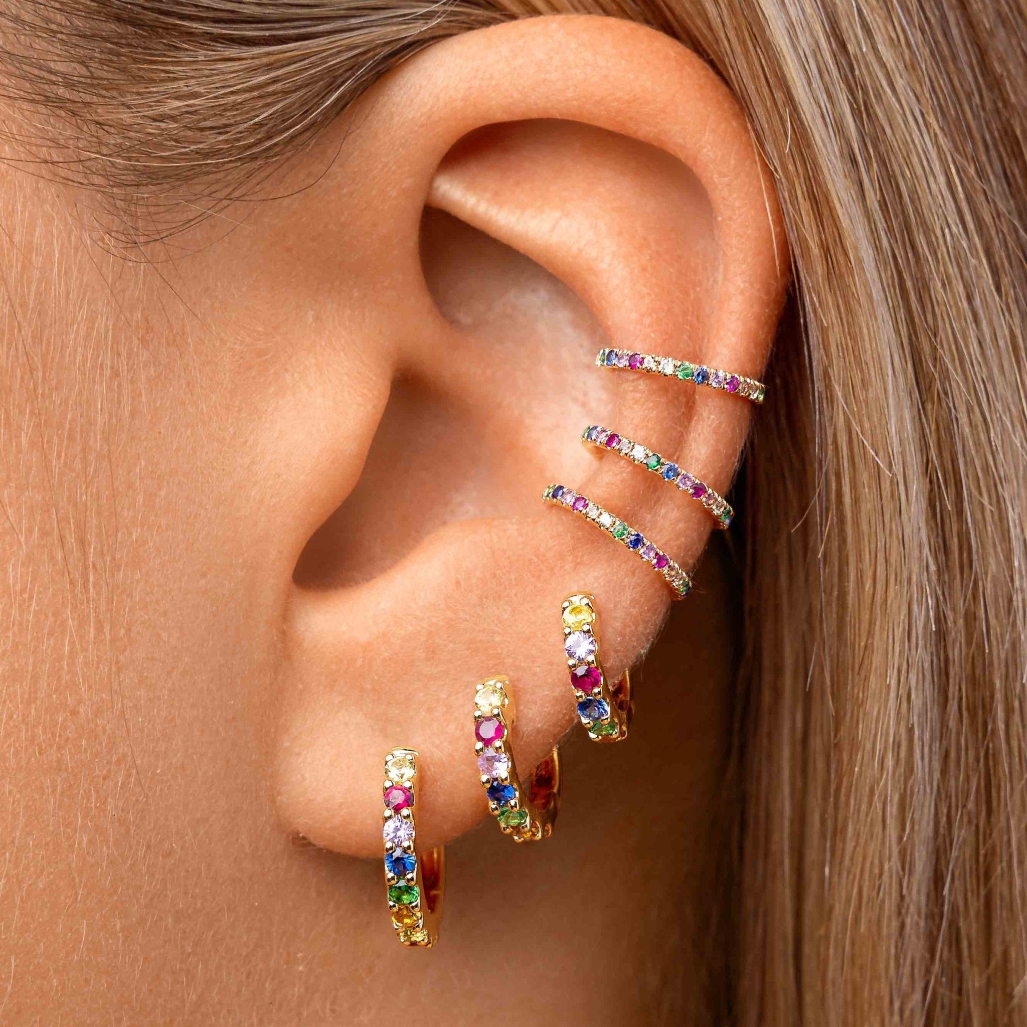 Slim Rainbow Ear Cuff | Sparkle Society