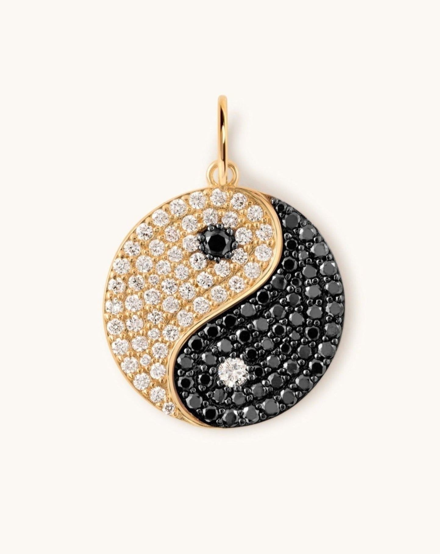 Small Diamond Yin & Yang Necklace Charm | Sparkle Society