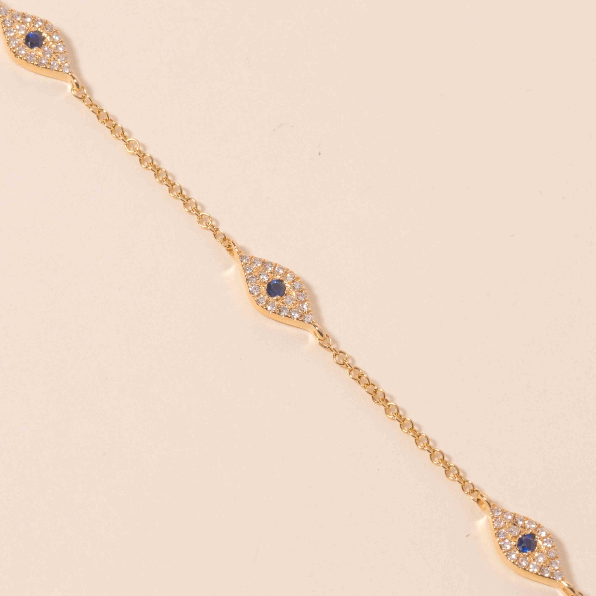 Triple Diamond Evil Eye Hand Chain Bracelet | Sparkle Society